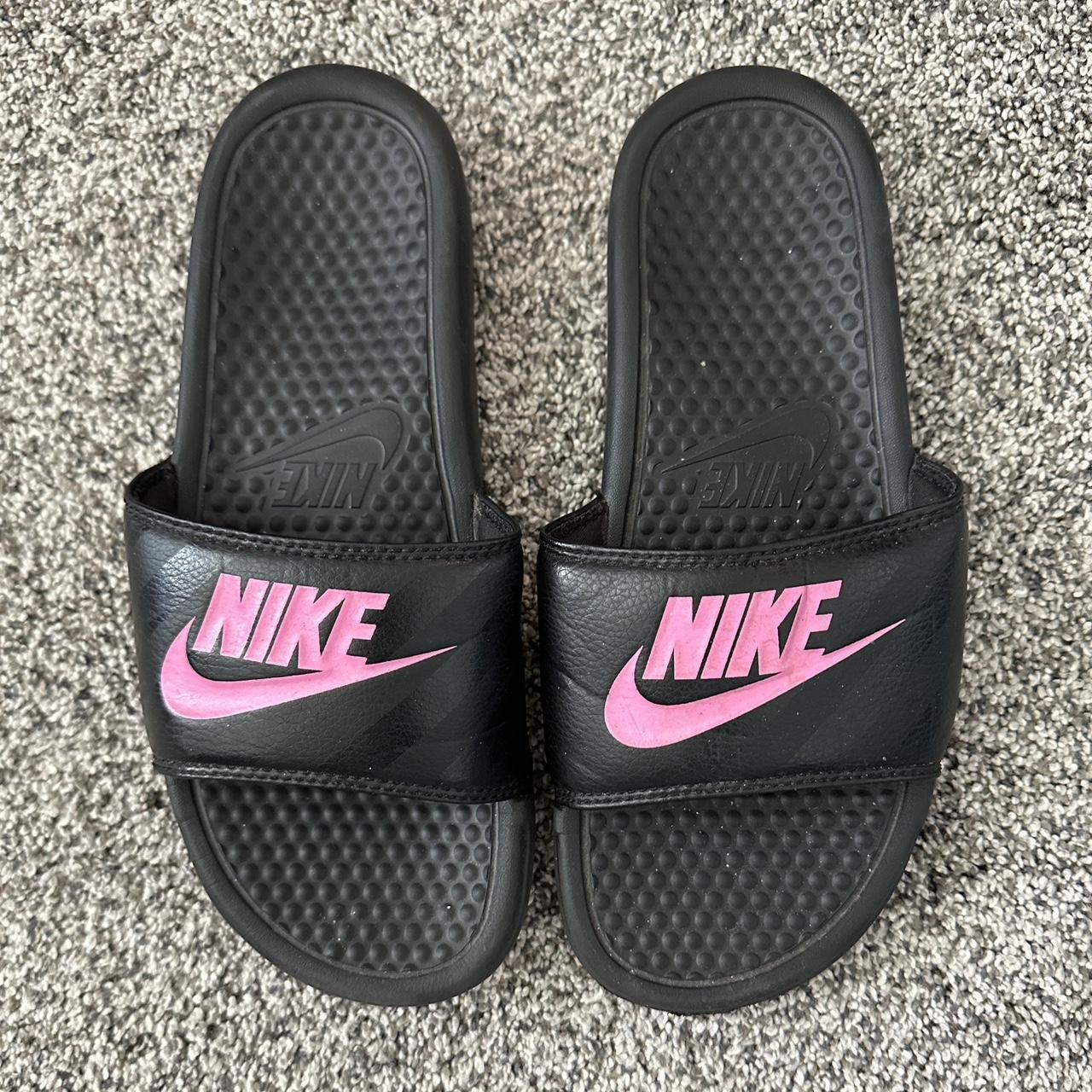 Pink Nike slides Woman Size 8 - Depop
