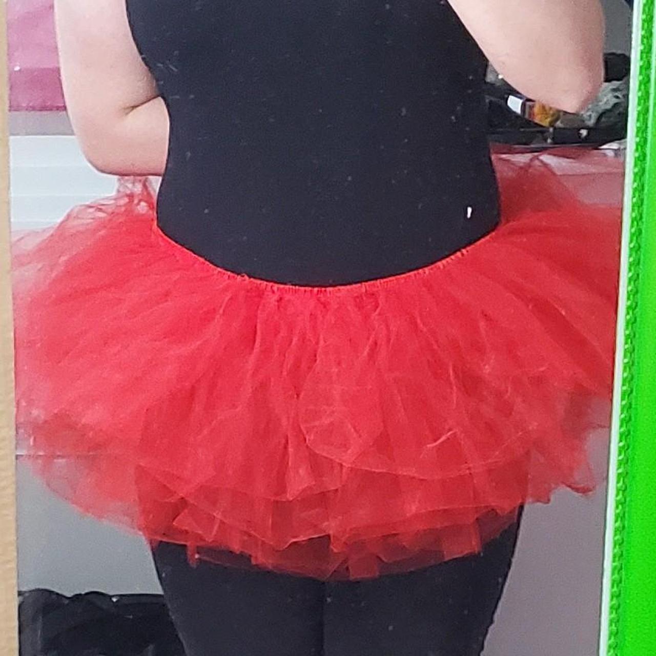 Red Tulle Tutu Skirt Gently Used Red Tulle Skirt Depop
