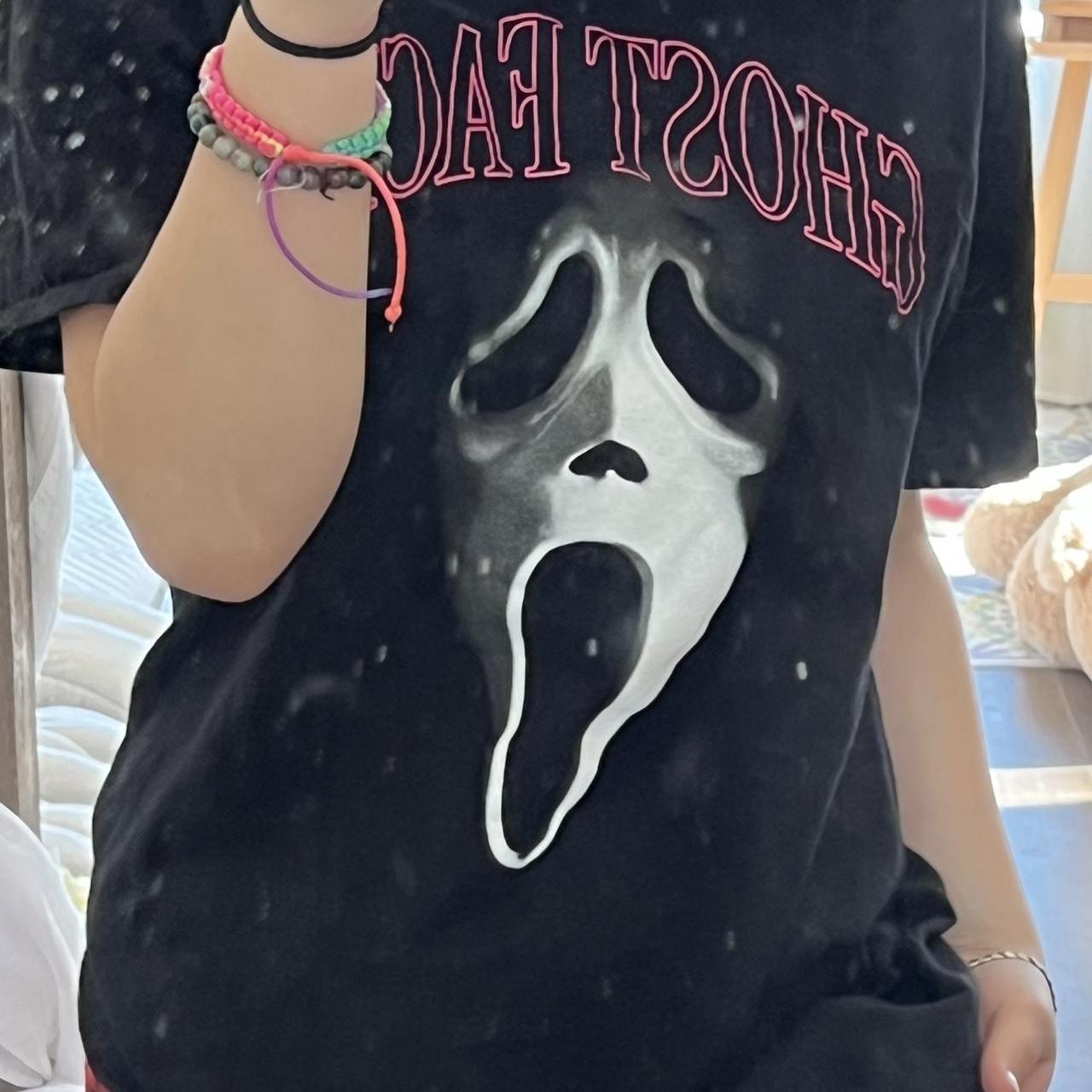 ghost face tshirt close up (will obviously be lint... - Depop