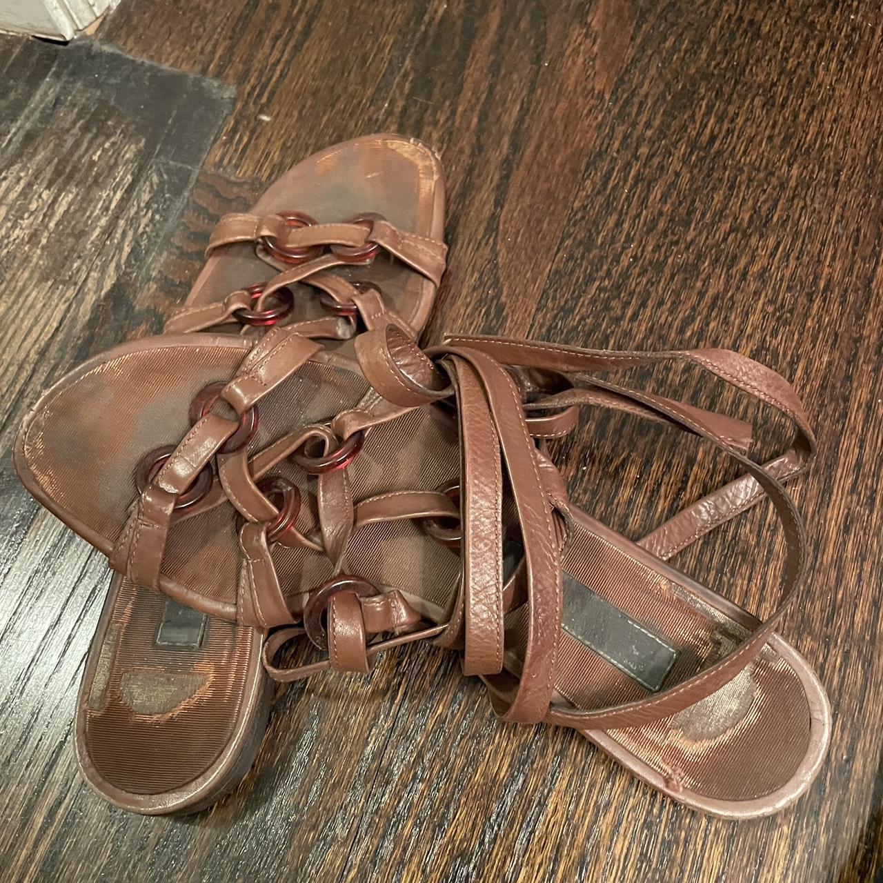 Alberta Ferretti wraparound gladiator slides. Fair... - Depop