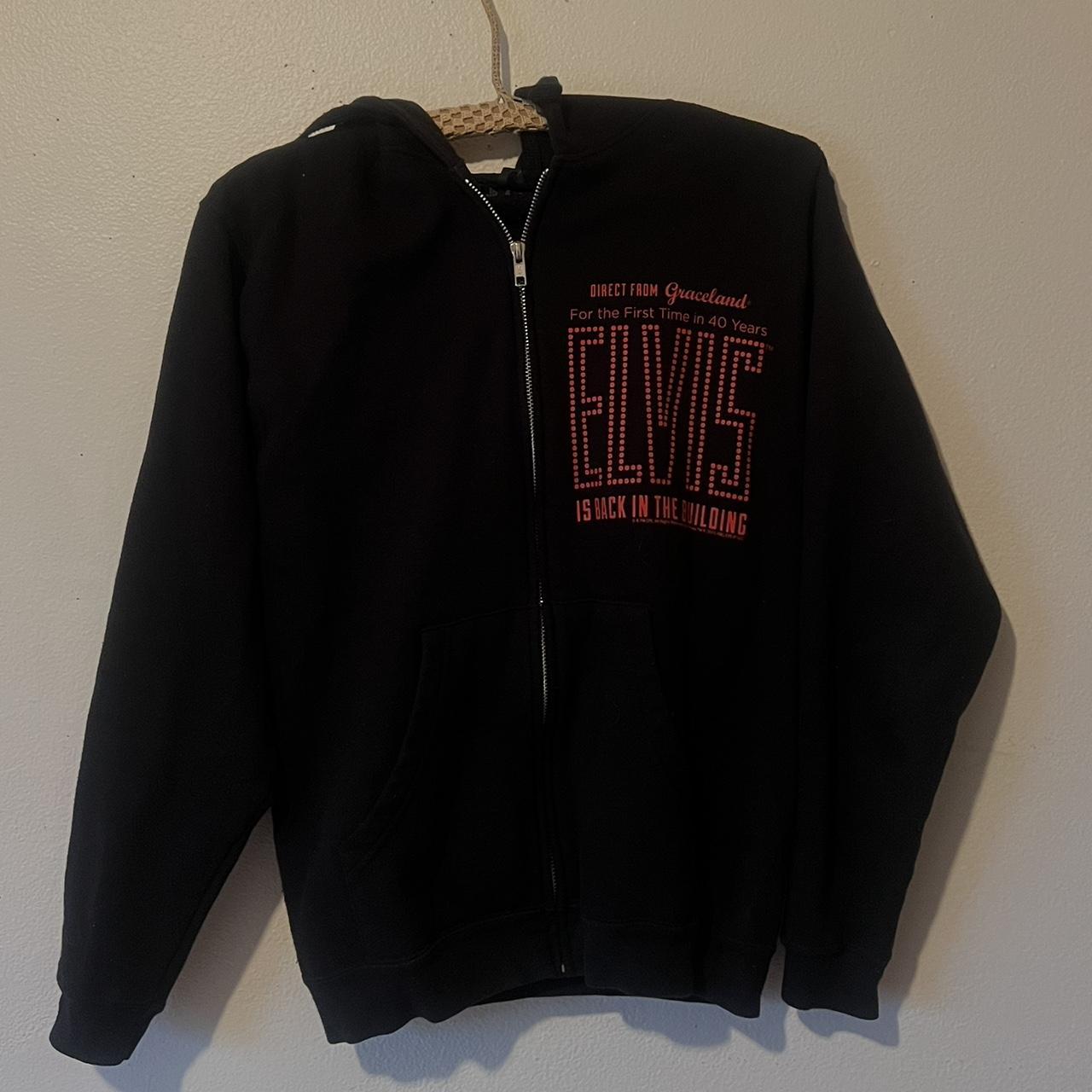 Elvis zip up jacket black jacket - Depop