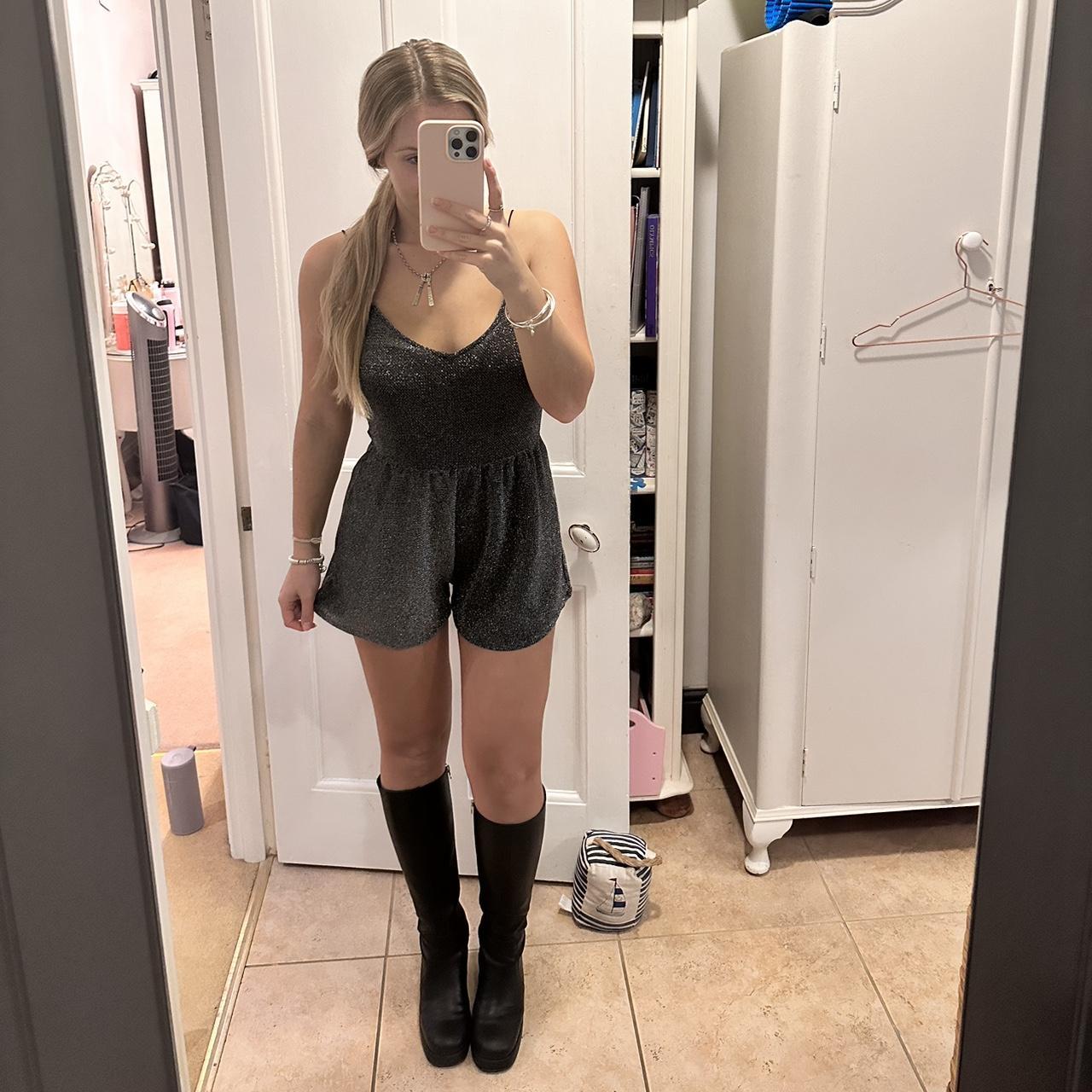 Silver Sparkly Playsuit From Handm Brand New With Depop