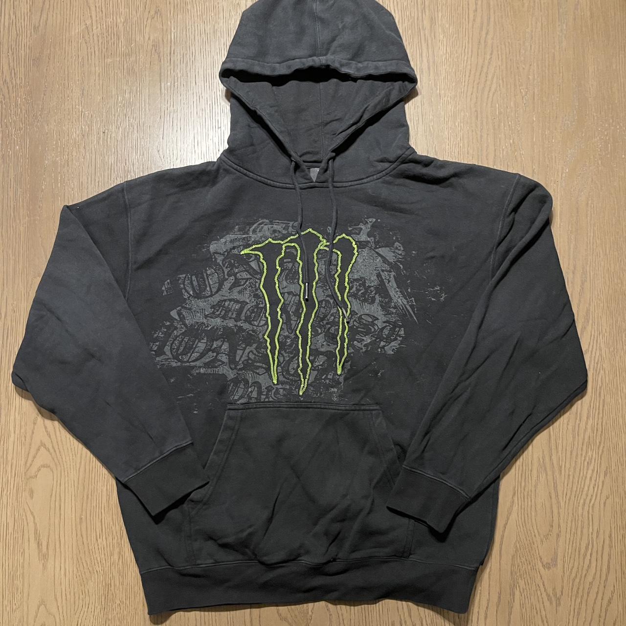 CRAZY HARD MONSTER ENERGY HOODIE FOX RACING Y2K... - Depop