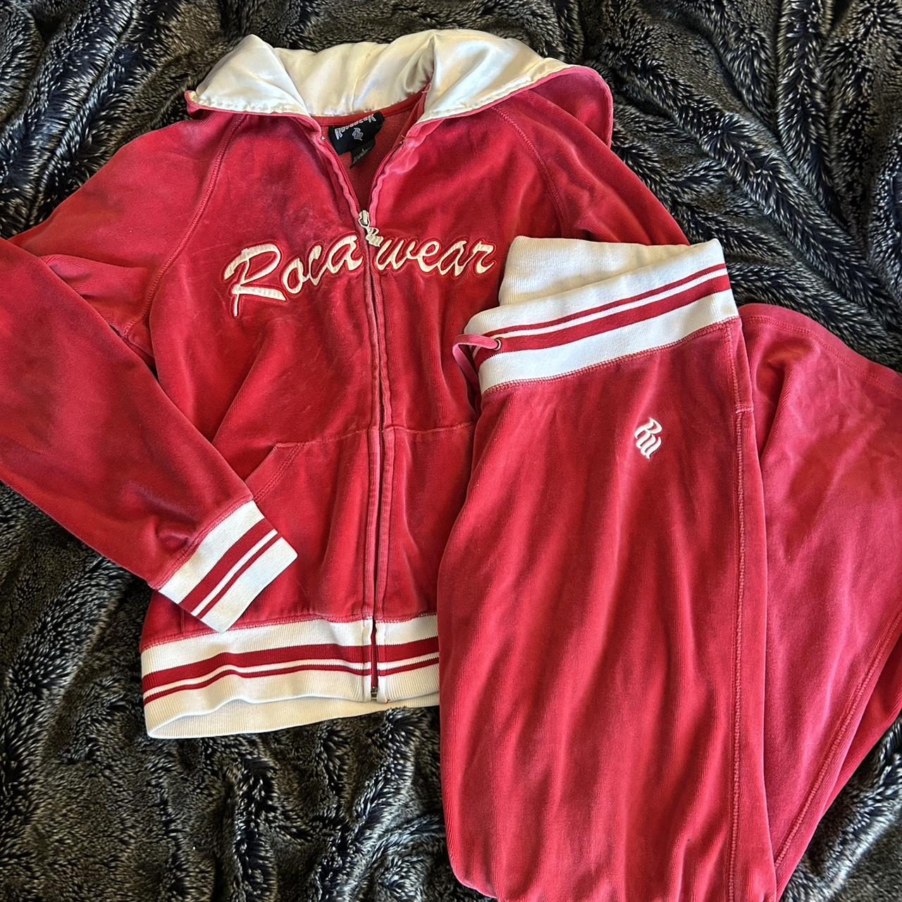 y2k rocawear tracksuit small stain on shoulder of... - Depop