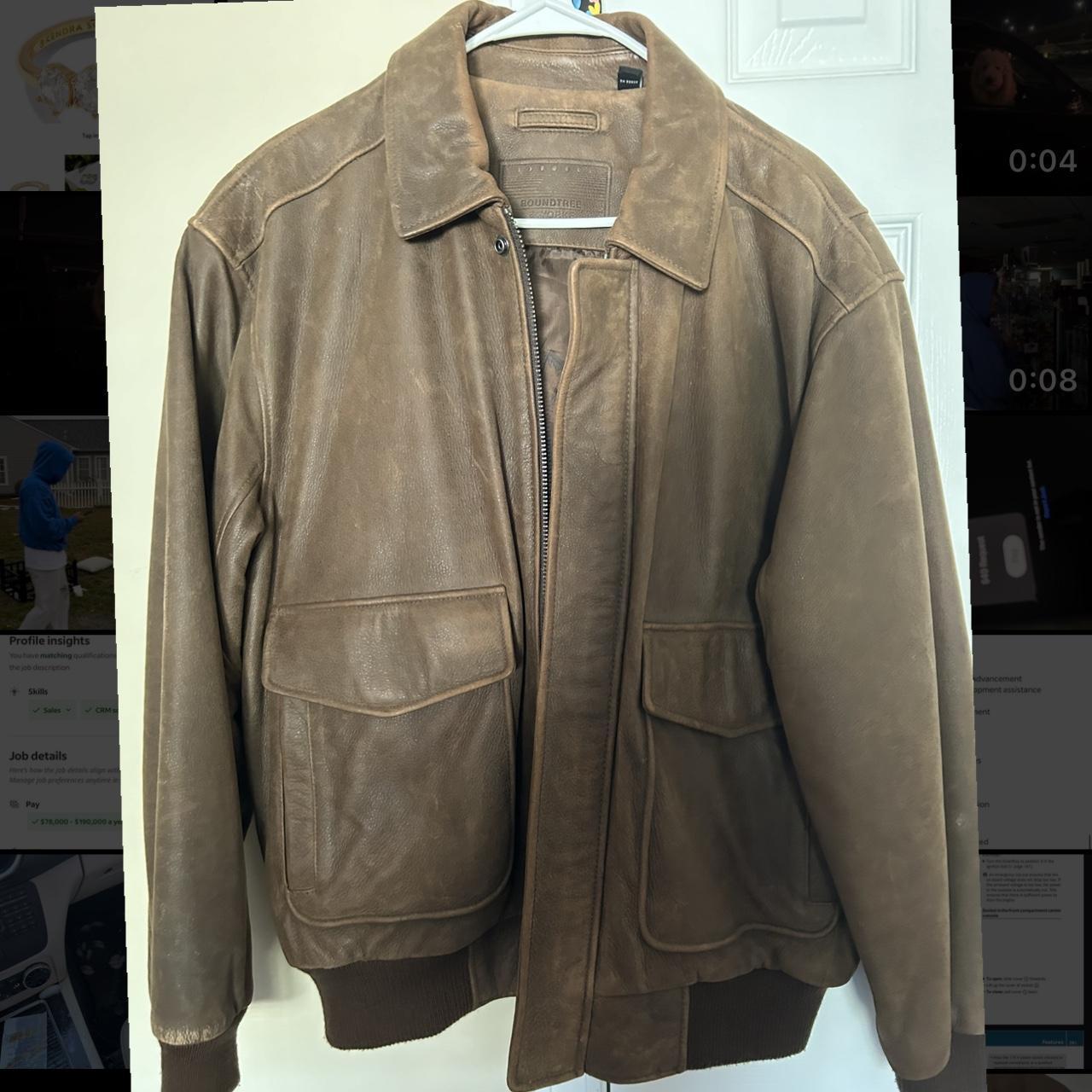 vintage roundtree & yorke brown leather jacket - Depop