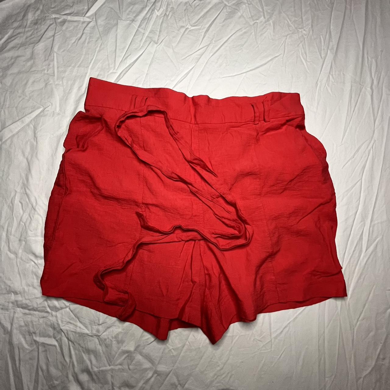 Super cute red shorts with removable belt and... - Depop