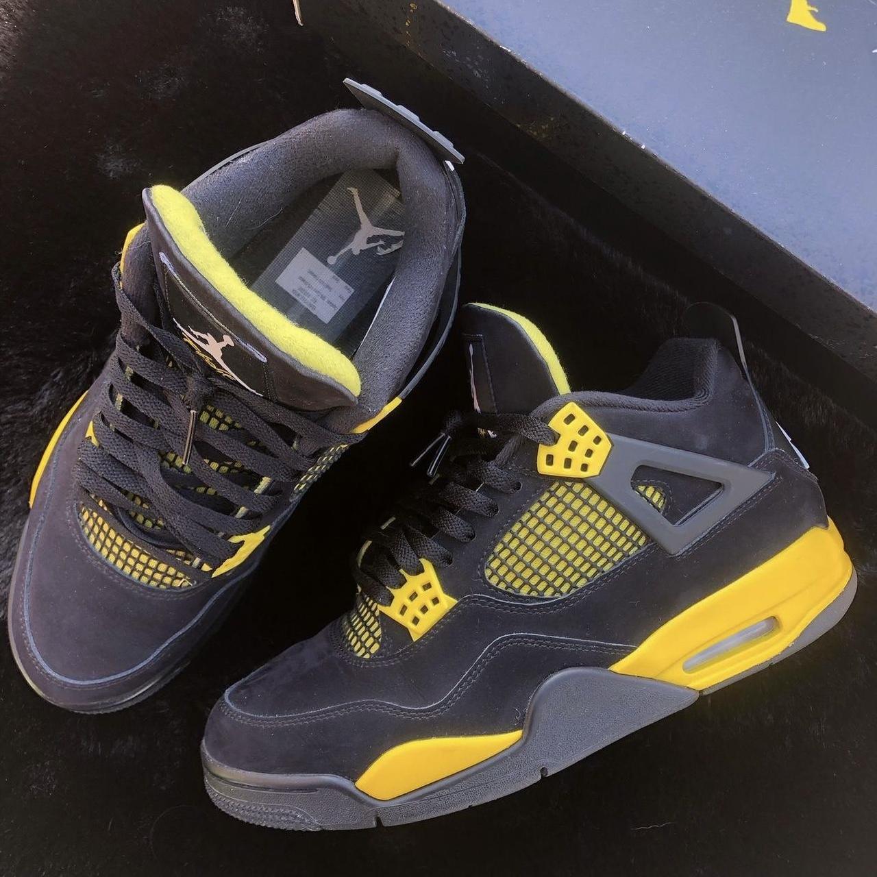 Jordan 4 yellow thunders size 9 #sneakers #jordan... - Depop