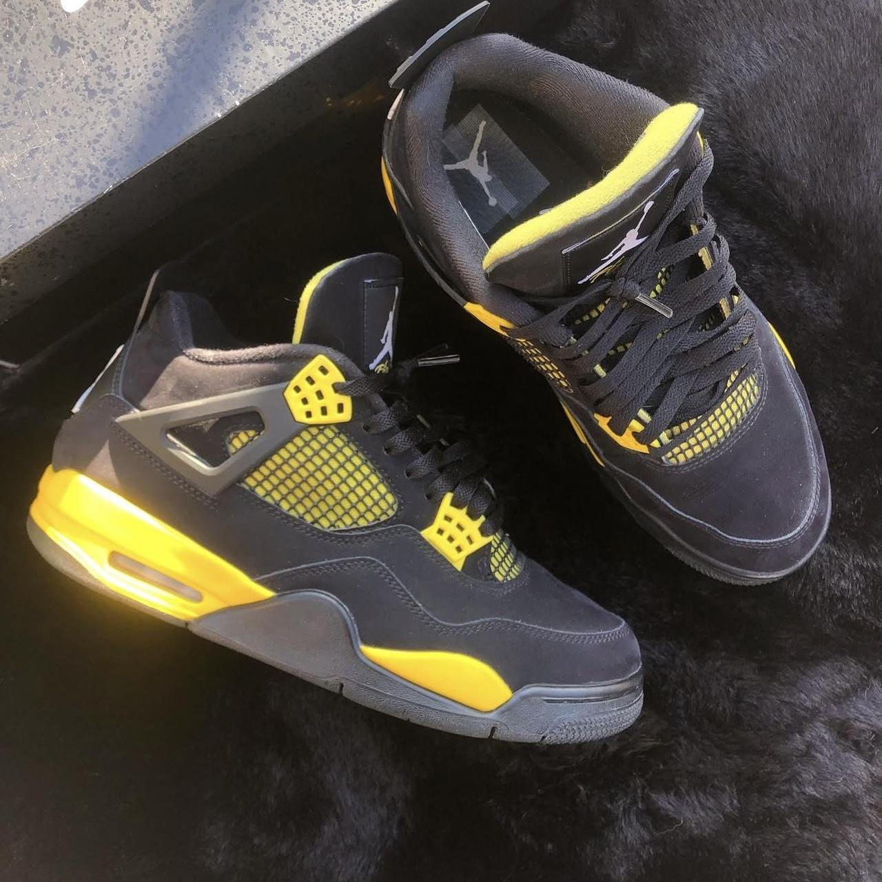 Jordan 4 yellow thunders size 9 #sneakers #jordan... - Depop