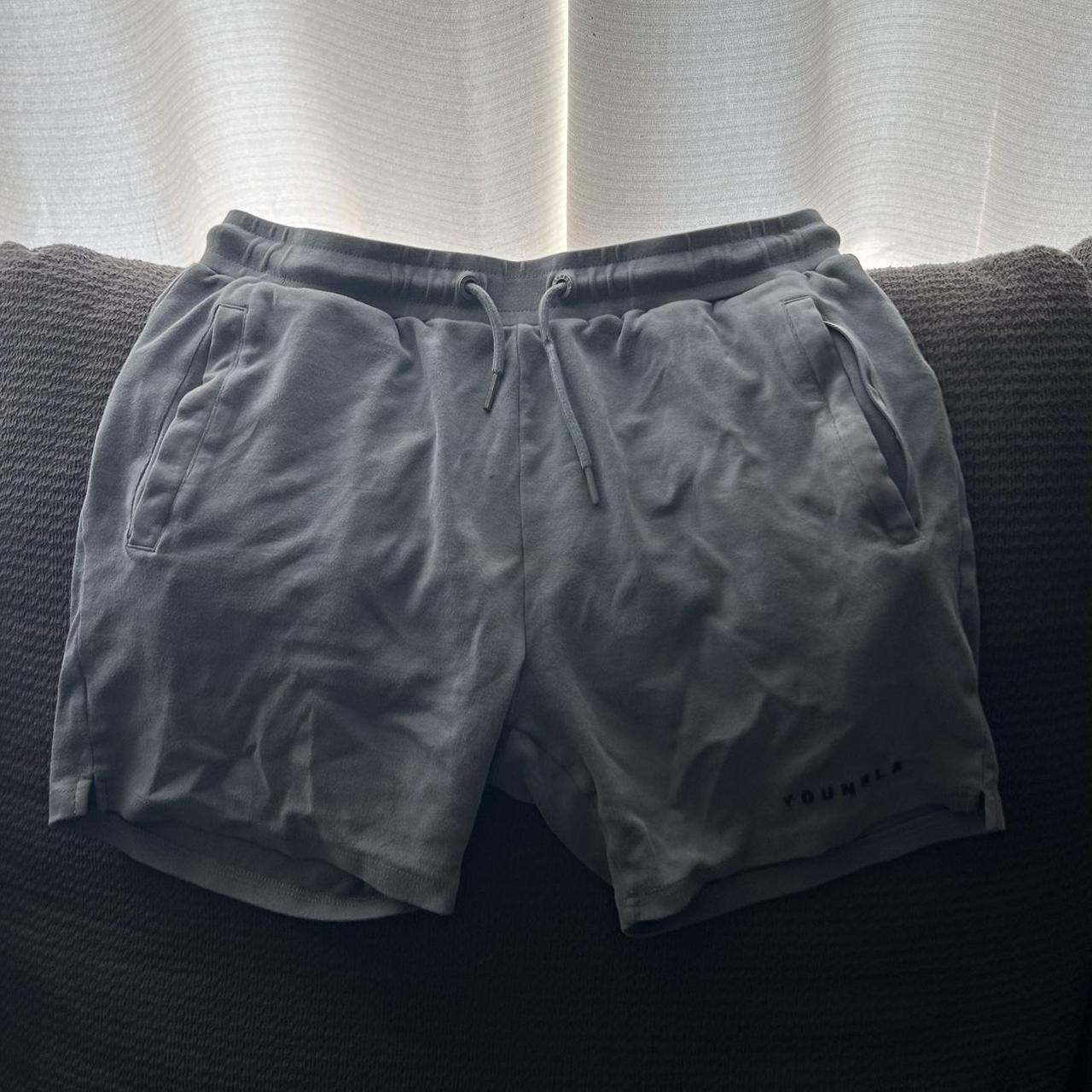 YoungLA Perfect Short size large. Grey-blue. Fitted,... | Depop