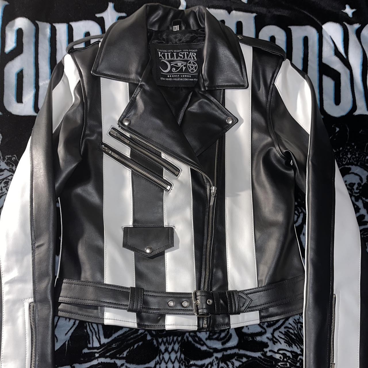 Women’s killstar vegan leather jacket. Never worn.... - Depop