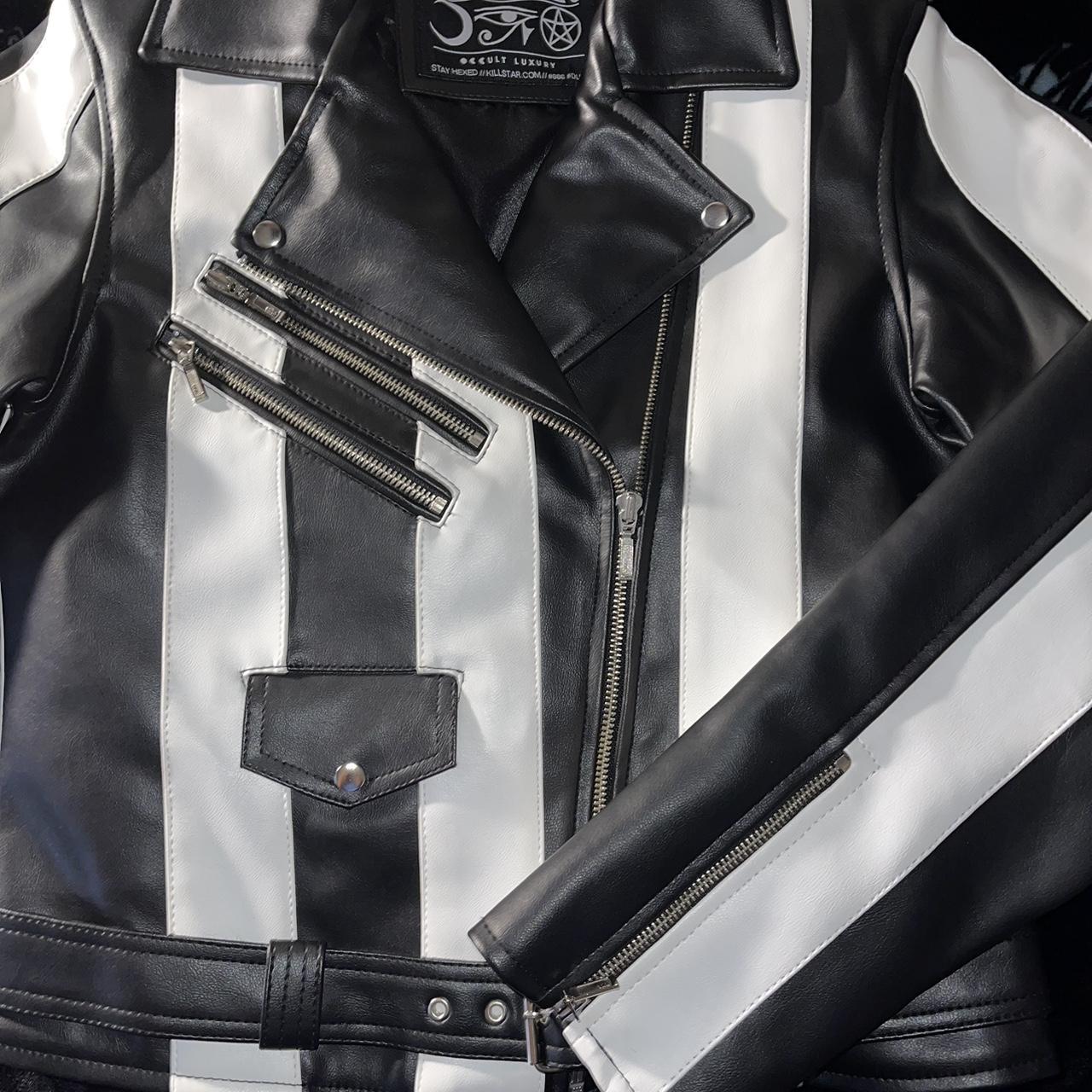 Women’s killstar vegan leather jacket. Never worn.... - Depop