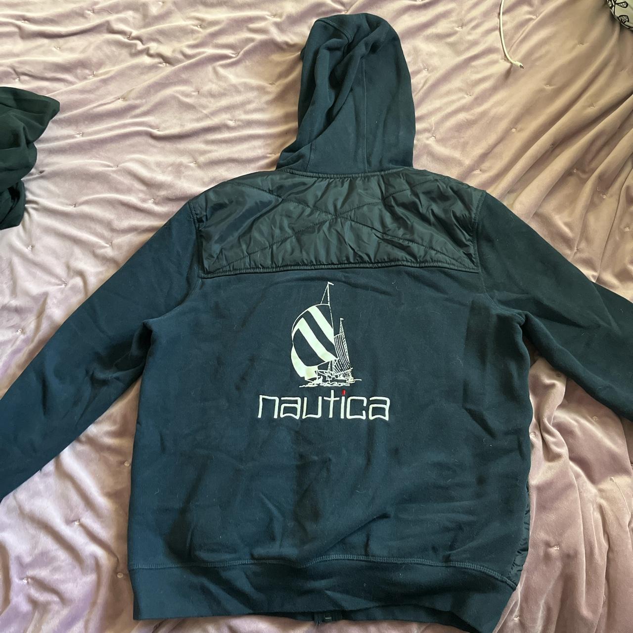 Navy blue nautica jacket. Zip up with cloth and... - Depop