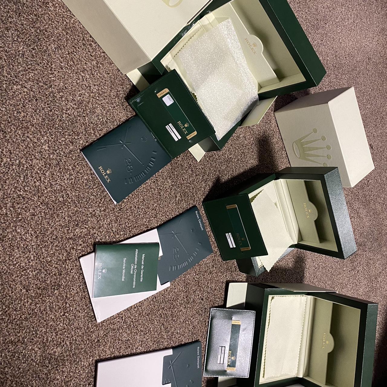 2 rolex boxes medium size and 1 small Rolex box it... - Depop