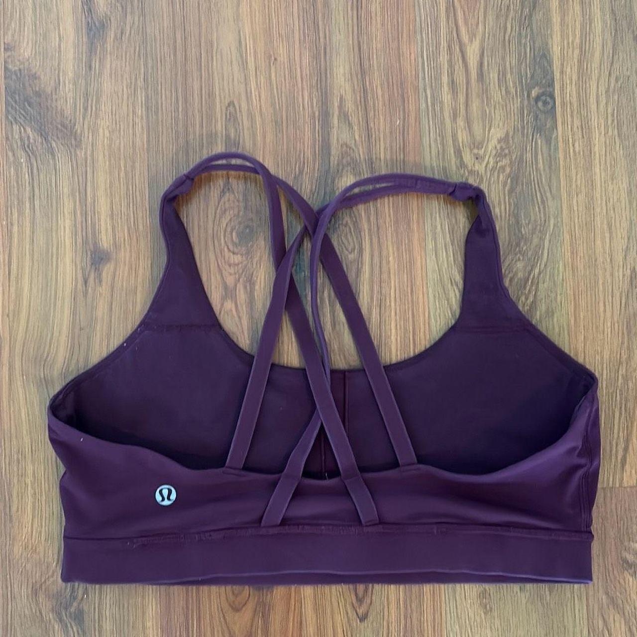 Lululemon purple fitness top athletic top bra top... - Depop