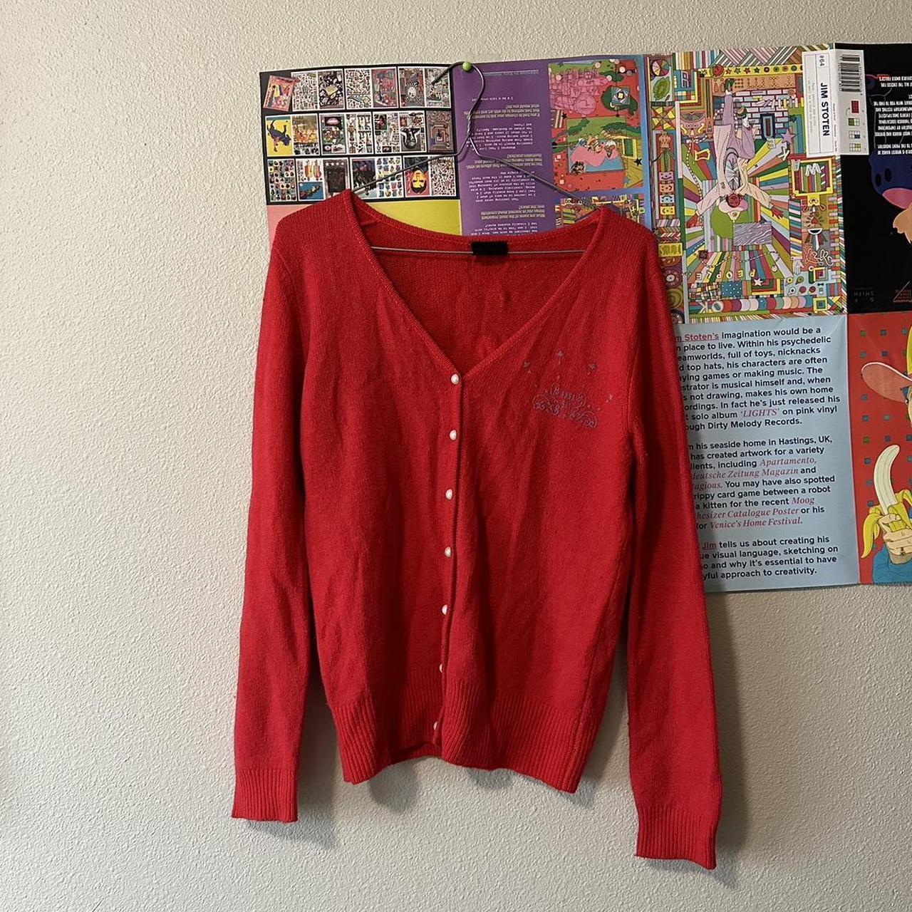 vintage anna sui black label cardigan some pilling... - Depop