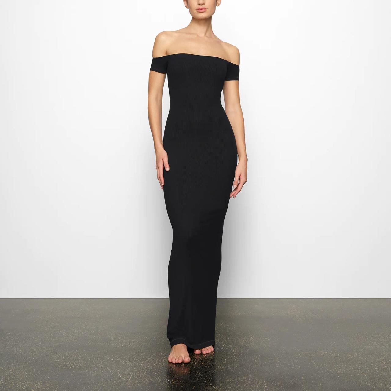 skims off the shoulder dress color onyx size xs (: - Depop