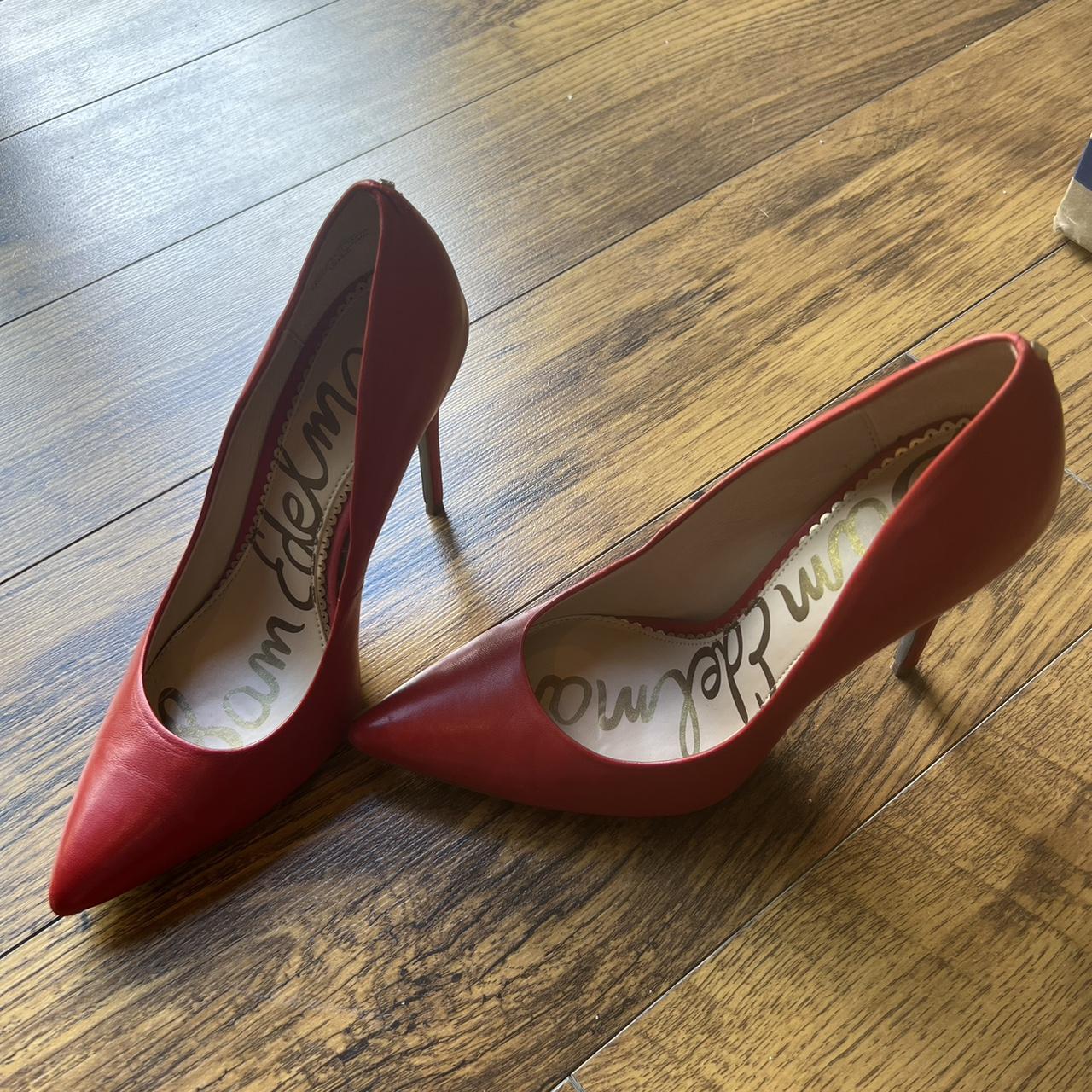 Sam Edelman red heels Size 6.5 Stunning red color... - Depop