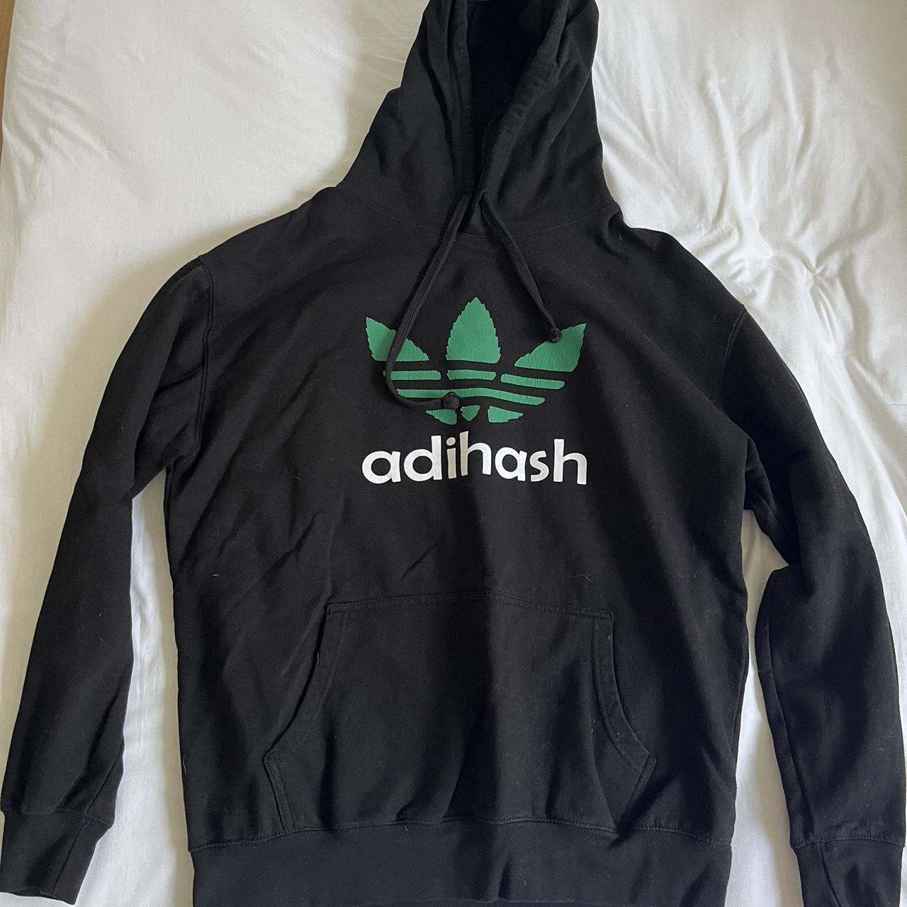 Adihash black hoodie - Depop