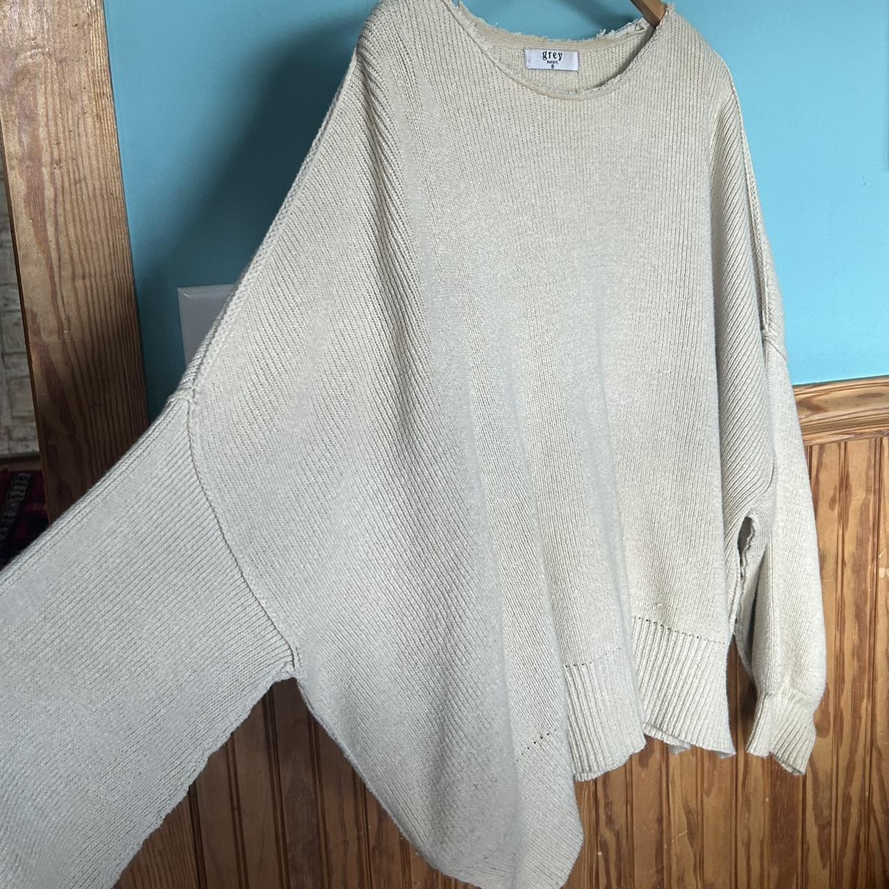 Grey bandit oversized sweater Cream I cut the neck... - Depop