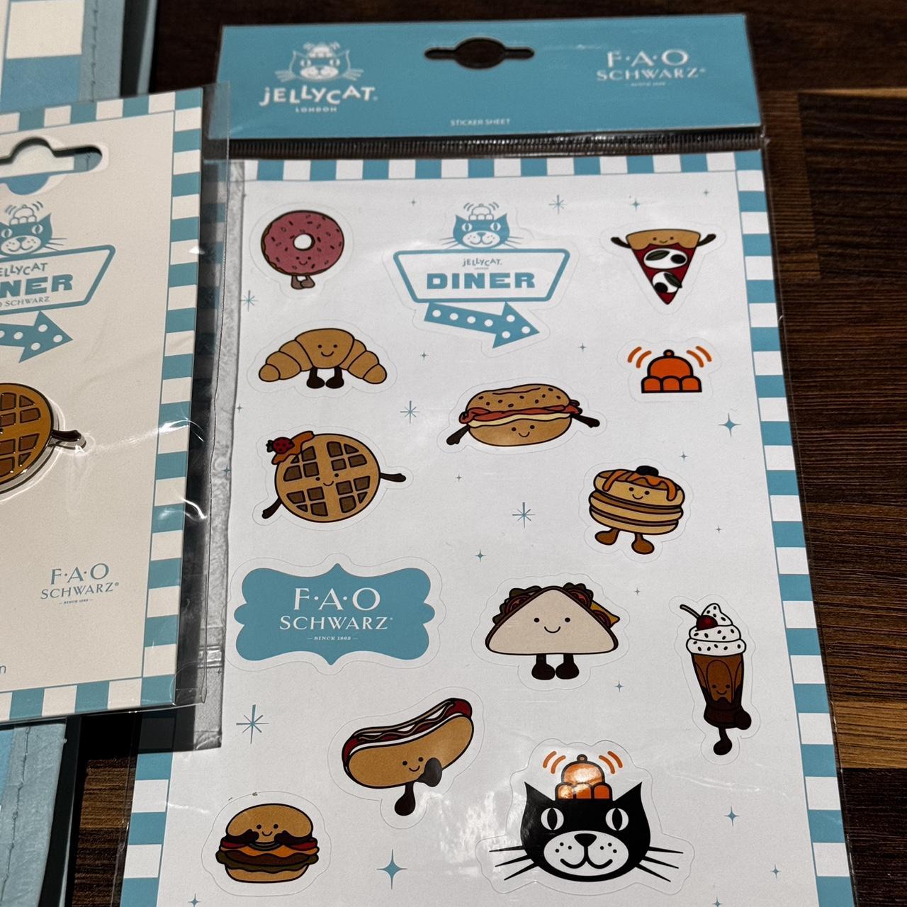 Jellycat Diner NYC, waffle pin with sticker sheet,... | Depop