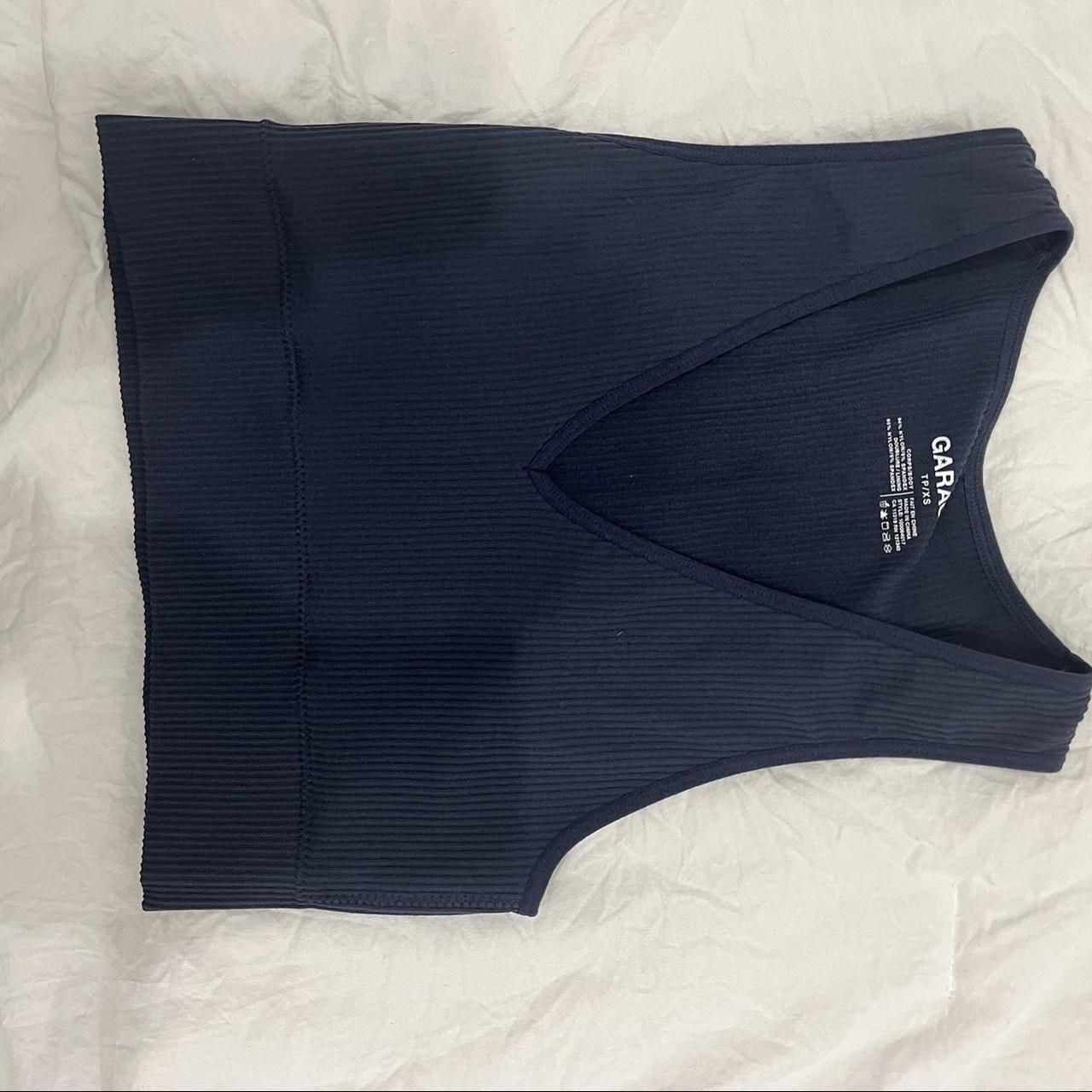 Garage basic tank top Worn once Size XS Navy blue - Depop