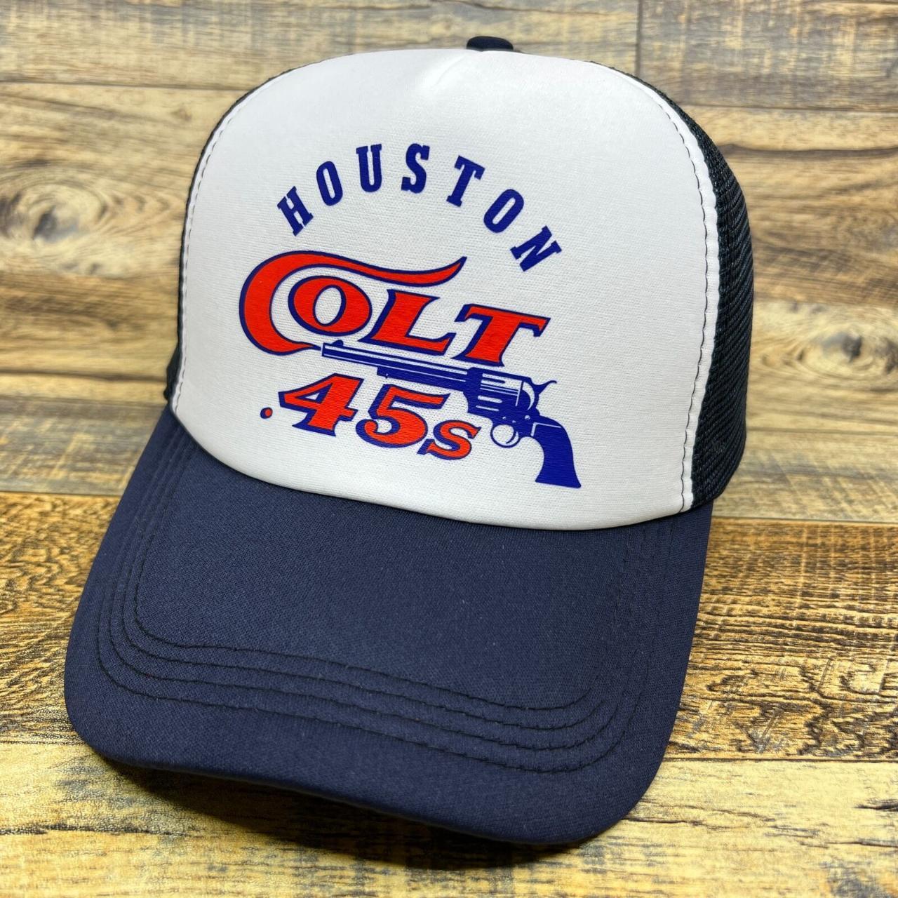 Defunct Houston Colt 45s Mens Trucker Hat Navy... - Depop
