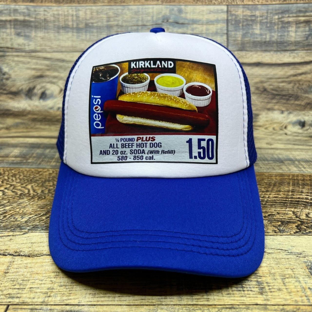 Costco Hot Dog Mens Trucker Hat Blue $1.50 Combo... - Depop