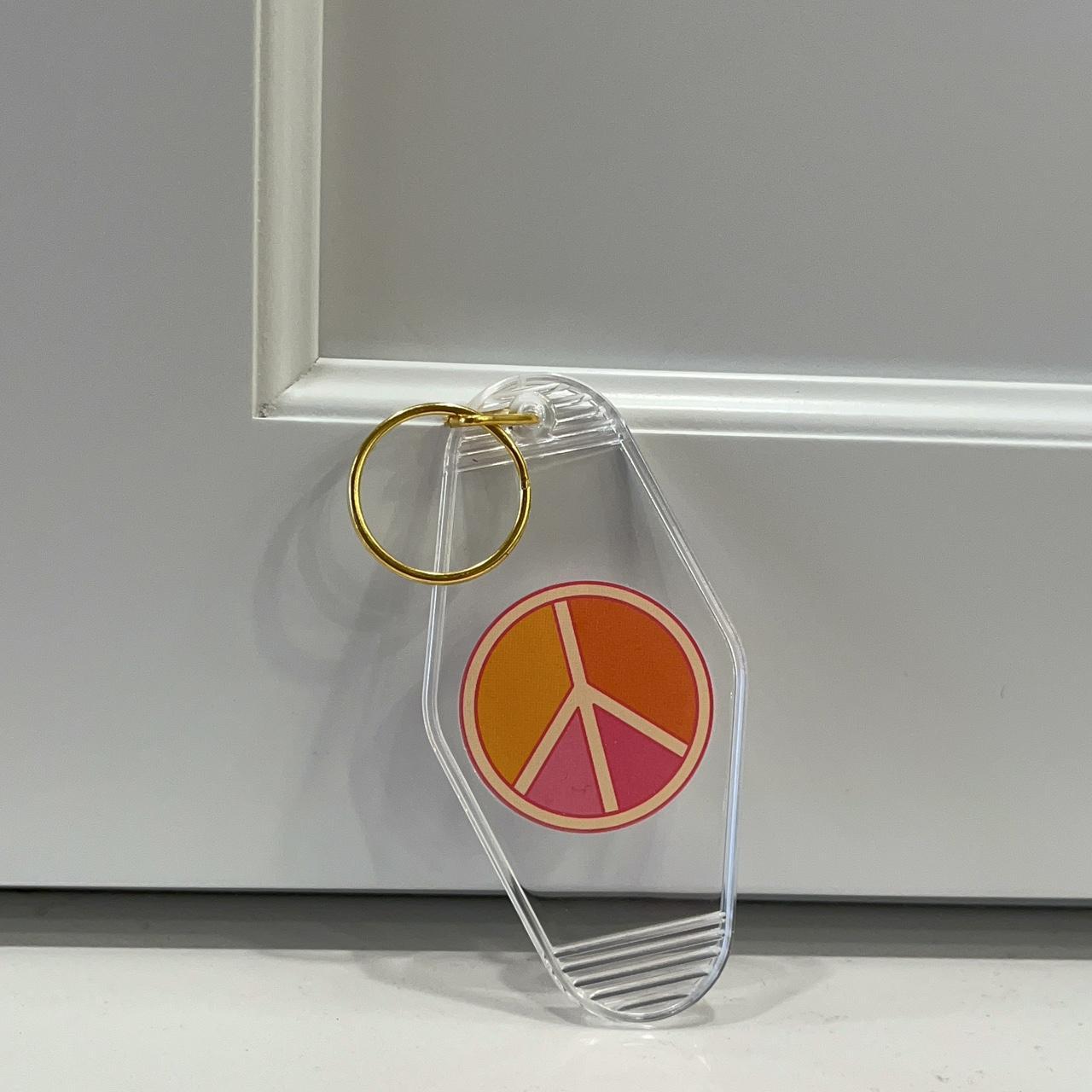 Preppy Peace Sign Keychain!! Super cute!... - Depop