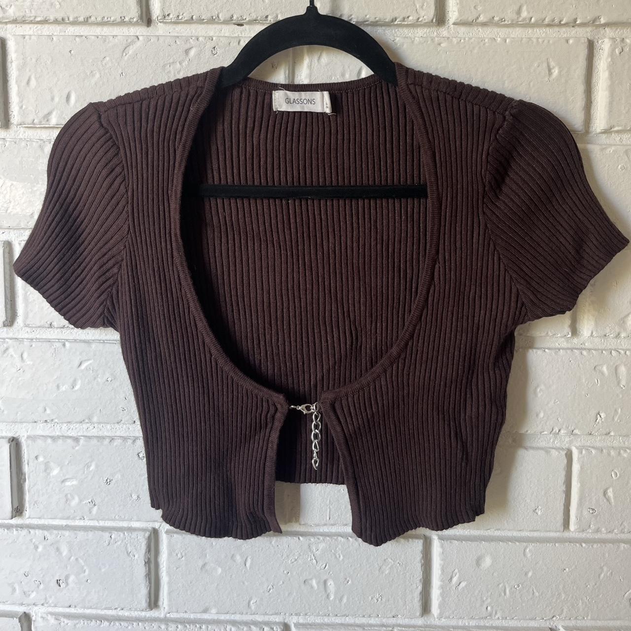 Glassons top with metal clasp 🐻 size small Only worn... | Depop