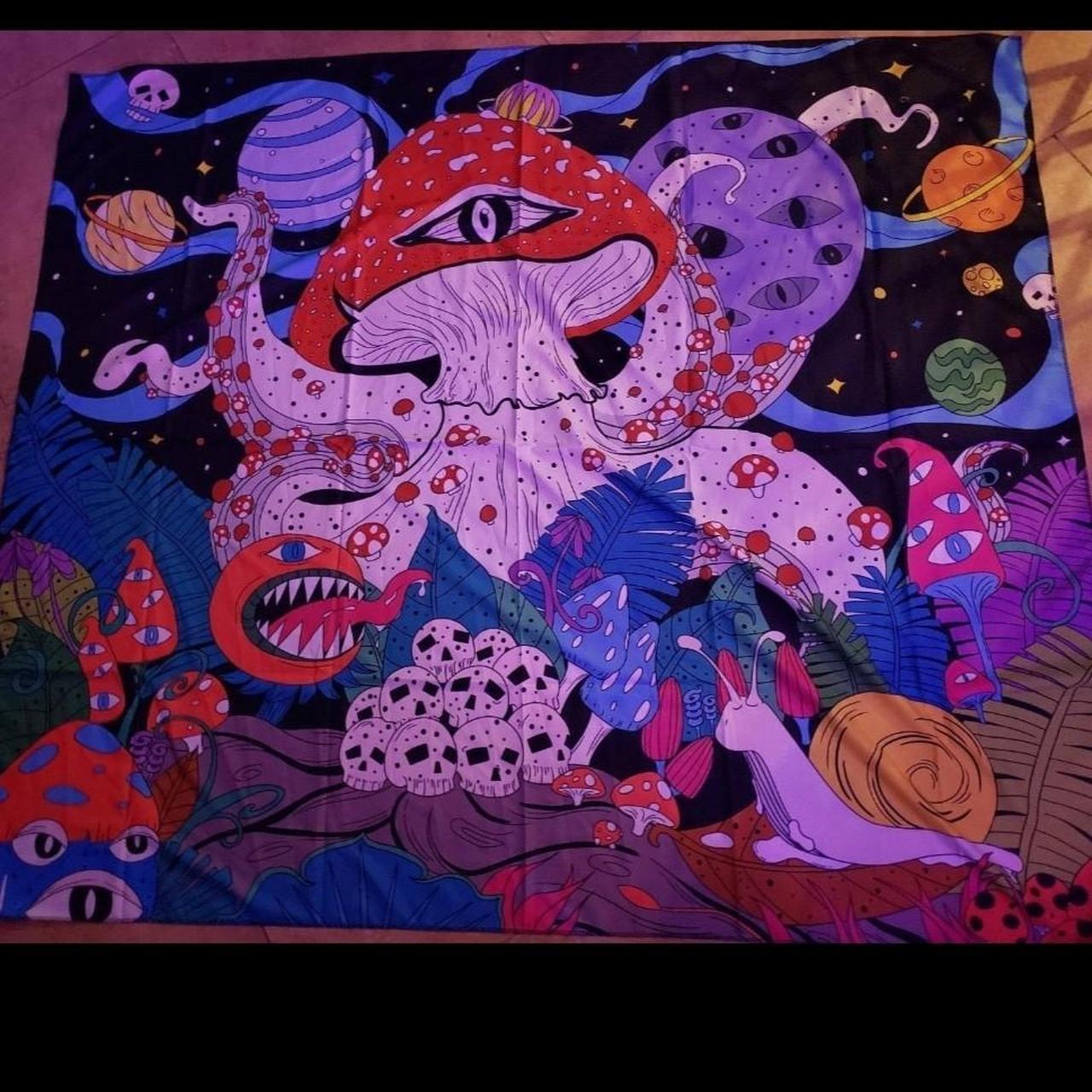 Psychedelic mushroom tapestry - Depop