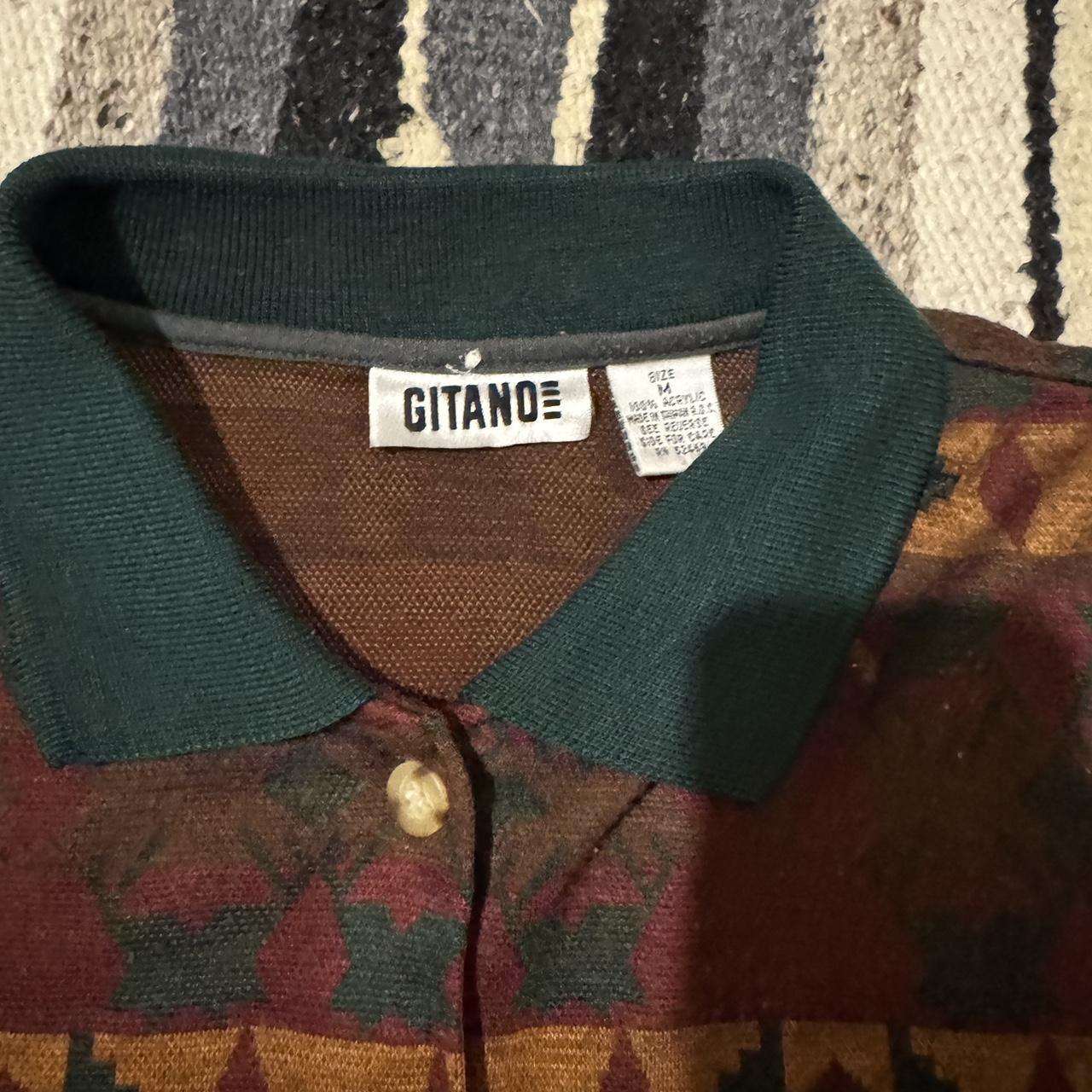 Vintage 90s Gitano pattern button-up shirt. #gitano... - Depop