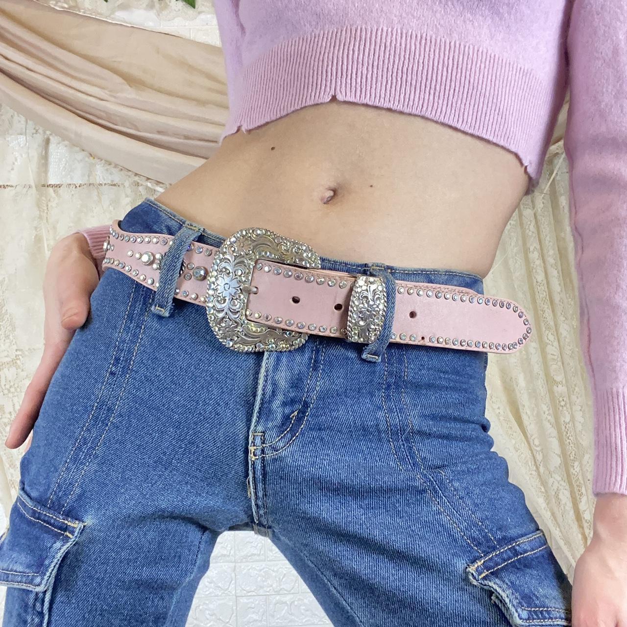 Women's Pink and Silver Belt | Depop
