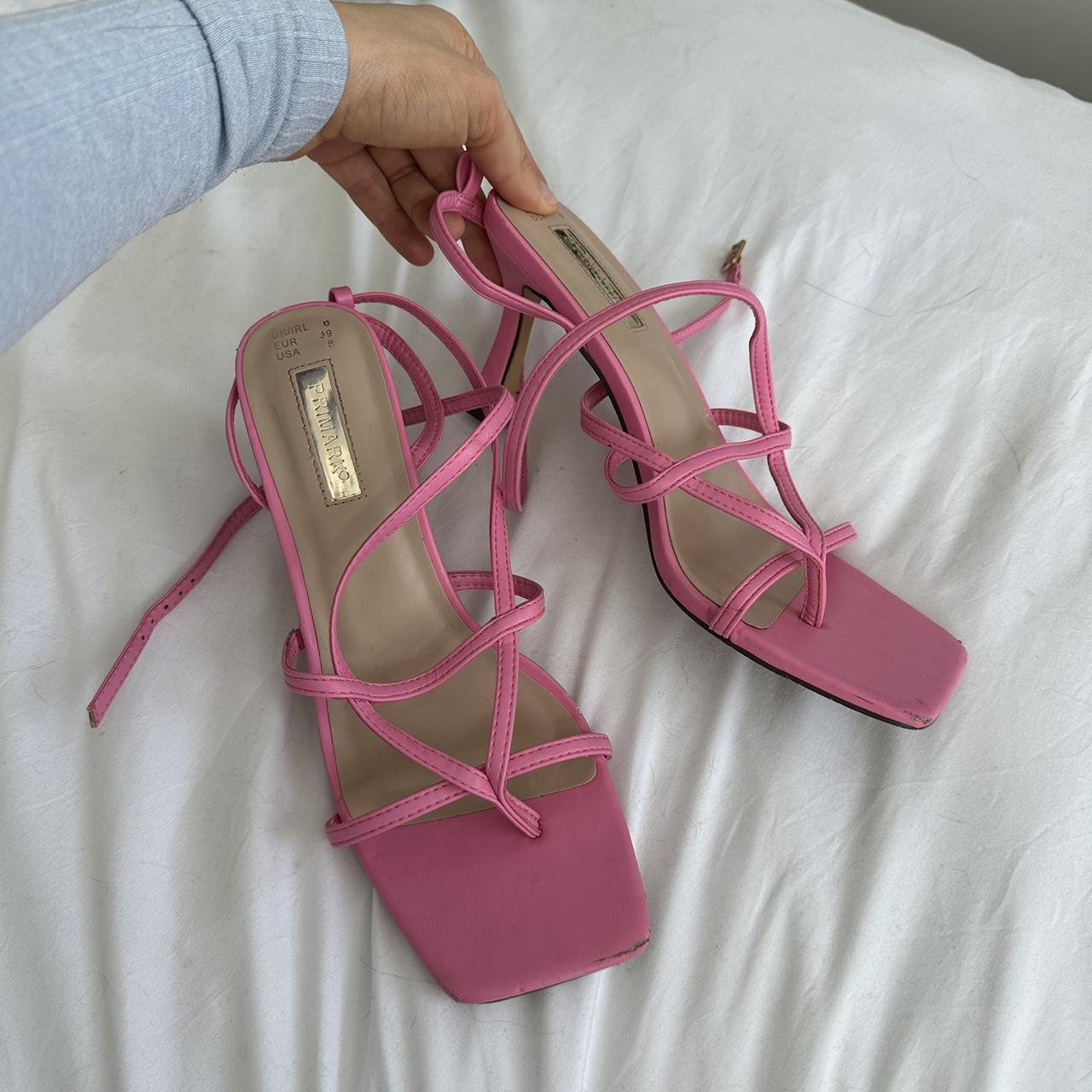 Pink straps heels - Depop