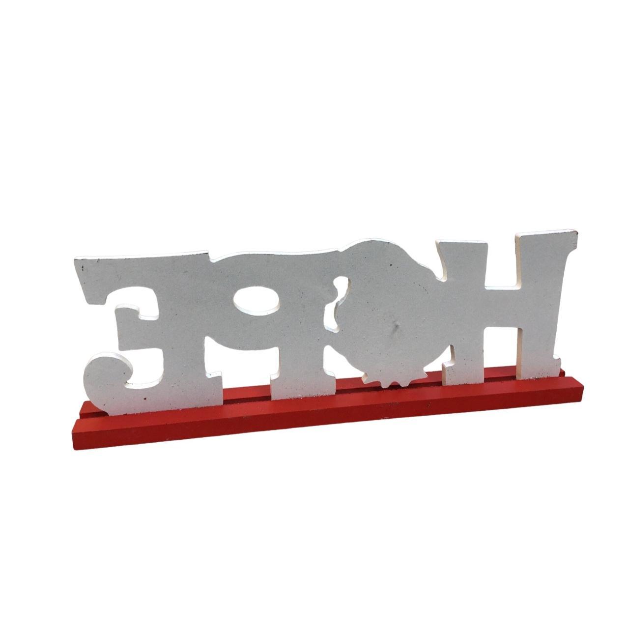 "HOPE" WOODEN CHRISTMAS TABLETOP CENTERPIECE DECORE... - Depop