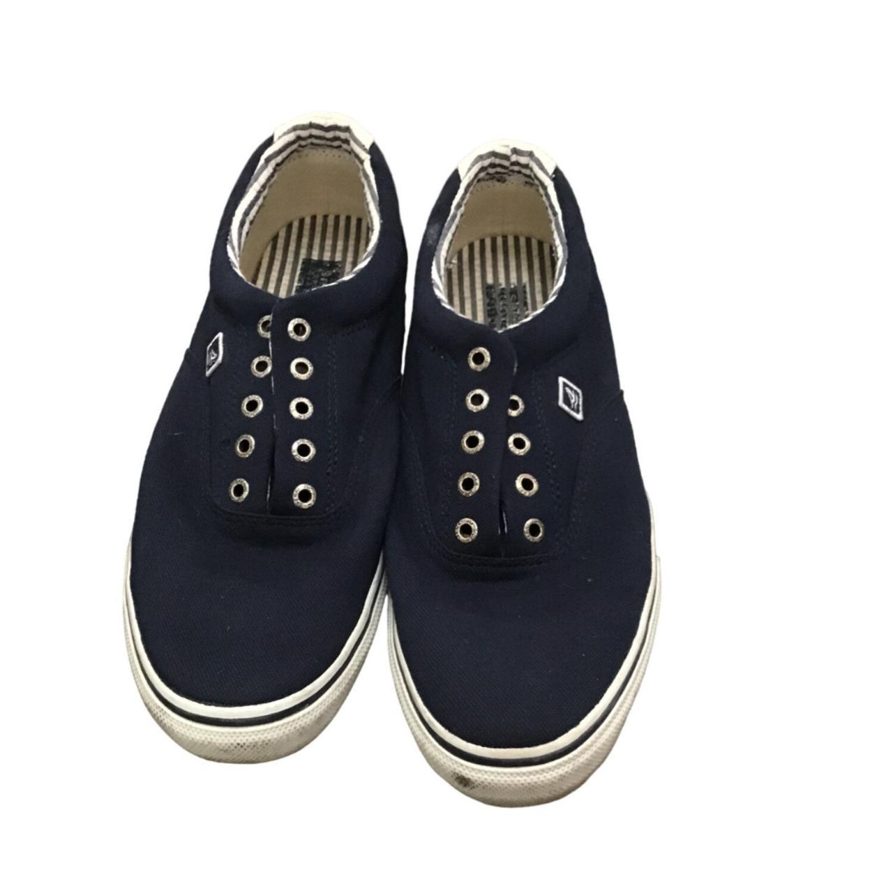 SPERRY- MENS NAVY TOP SIDER SLIP ON LACELESS SNEAKER... - Depop