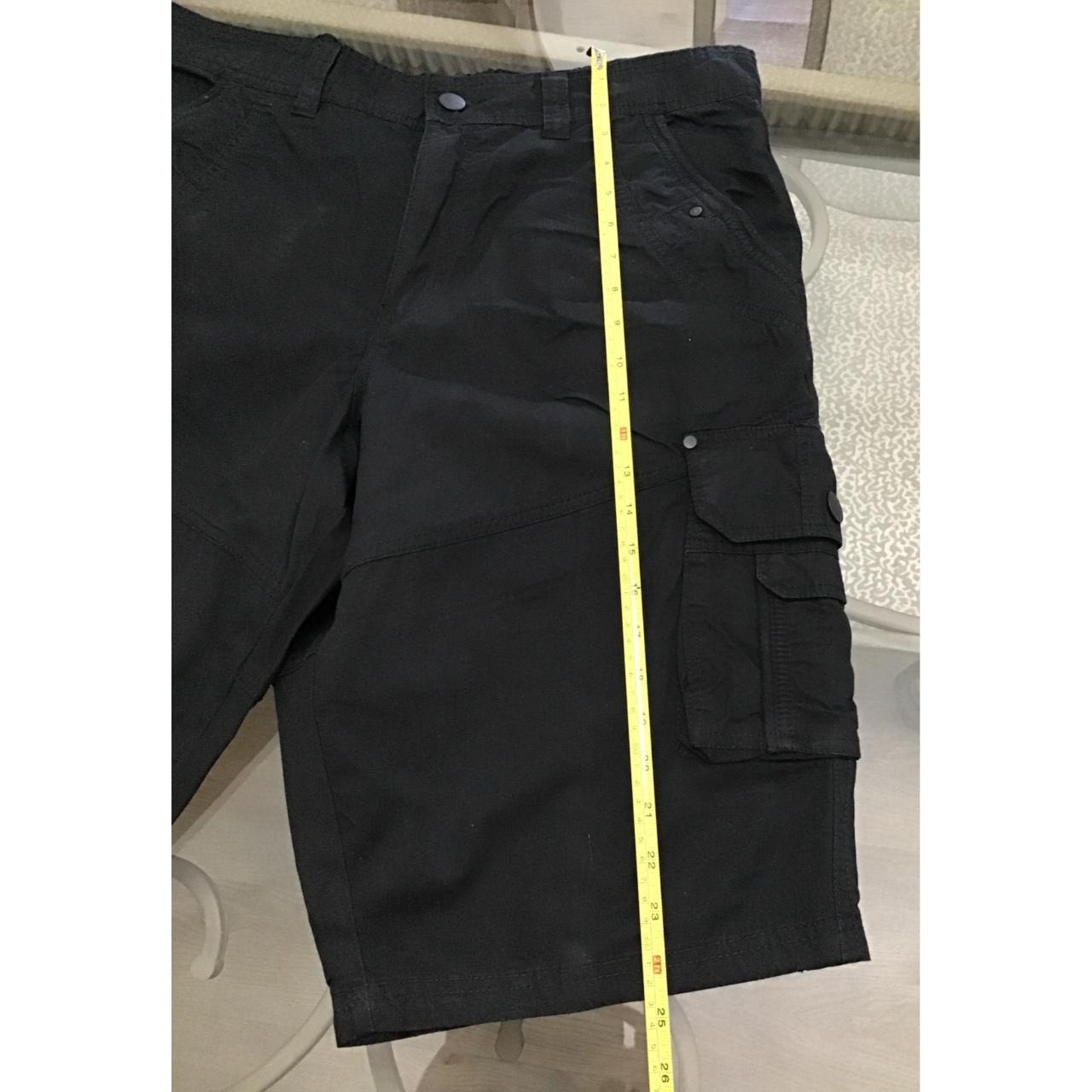 FRIED-DENIM MENS BLACK 100% COTTON CARGO SHORTS SIZE... - Depop
