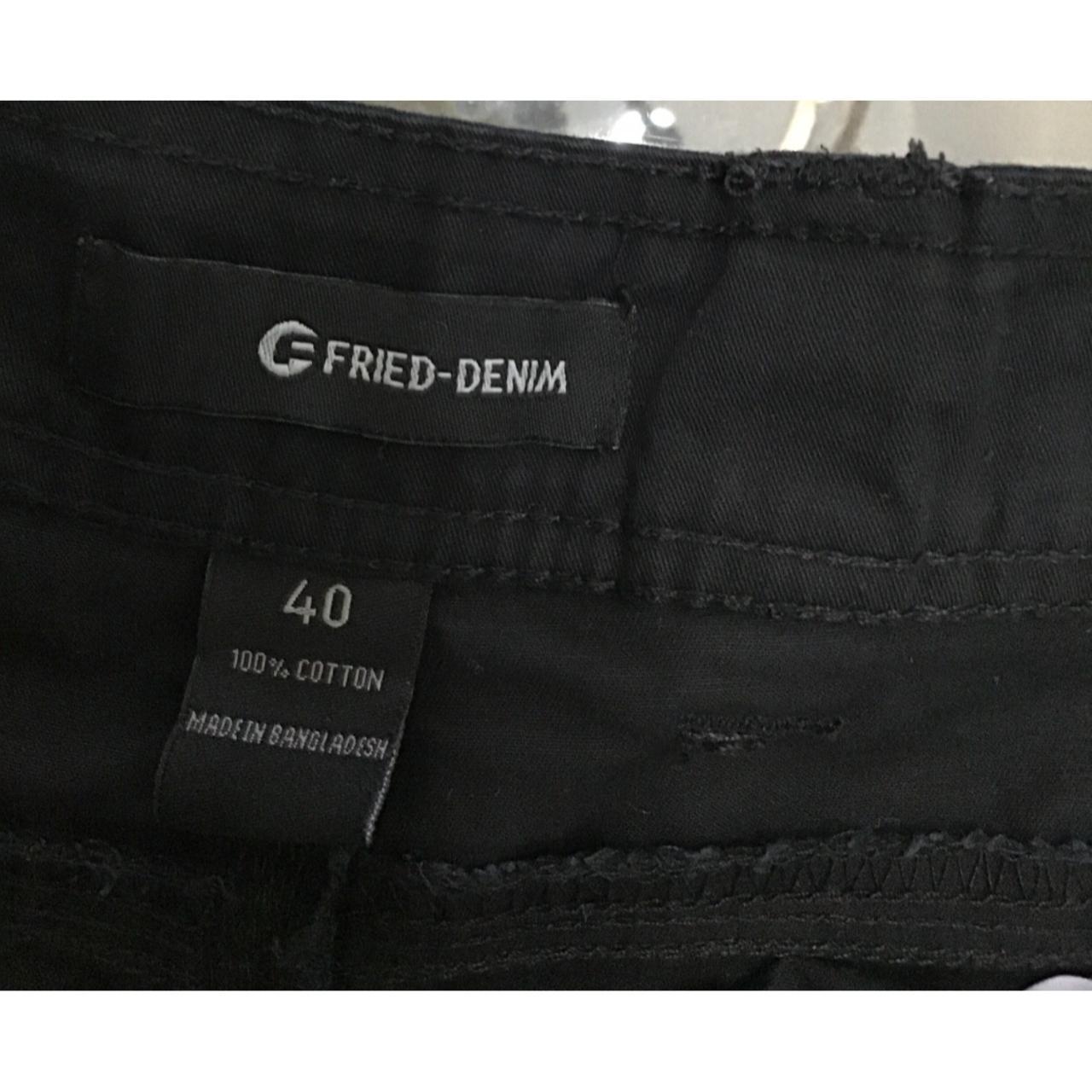 FRIED-DENIM MENS BLACK 100% COTTON CARGO SHORTS SIZE... - Depop