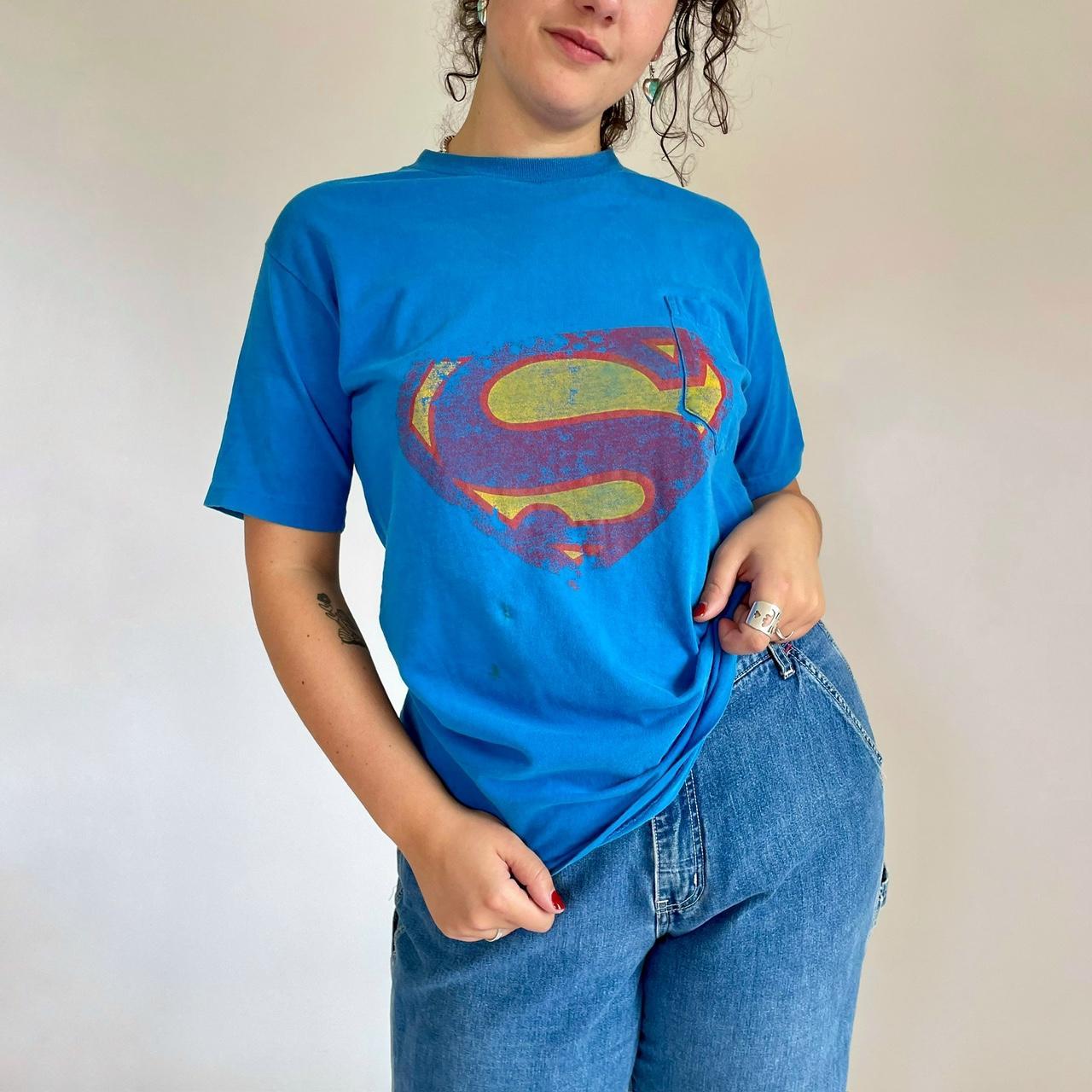 Late 1970s jc penny towncraft superman t-shirt... - Depop