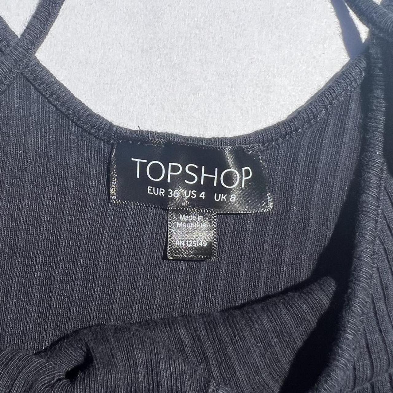 topshop black crossover cropped basic staple tank... - Depop