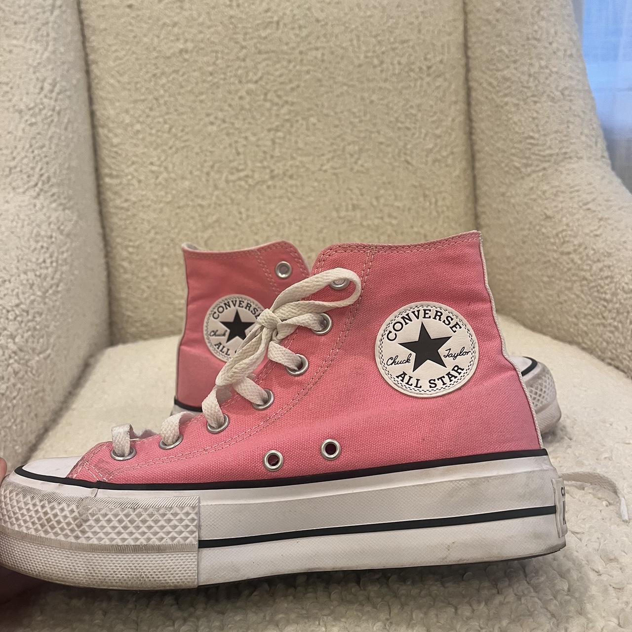 Pink Platform Custom Converse Size 8 - Depop