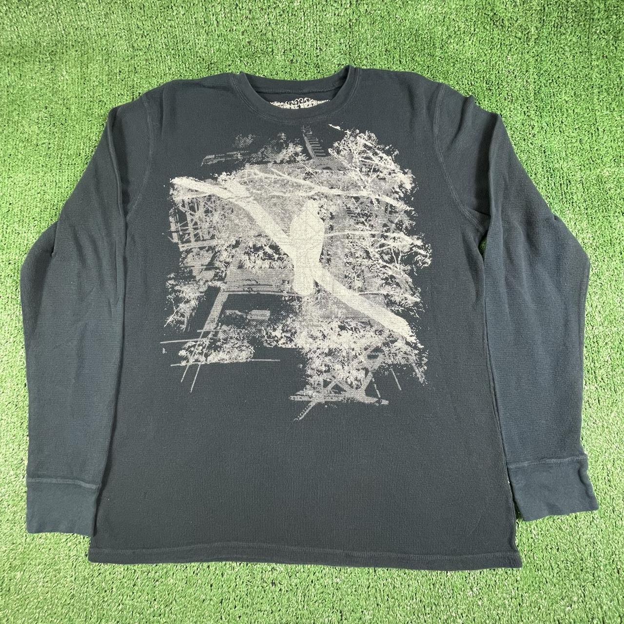 Essential Cyber Y2K Crow Skater Grunge Type Thermal... - Depop