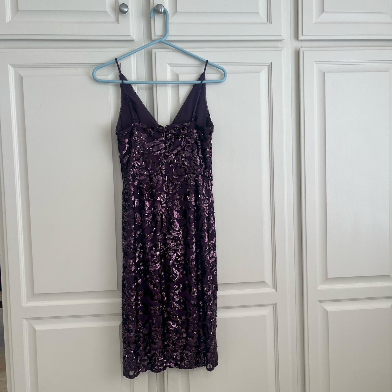 Long purple sequined dress originally purchased from... - Depop