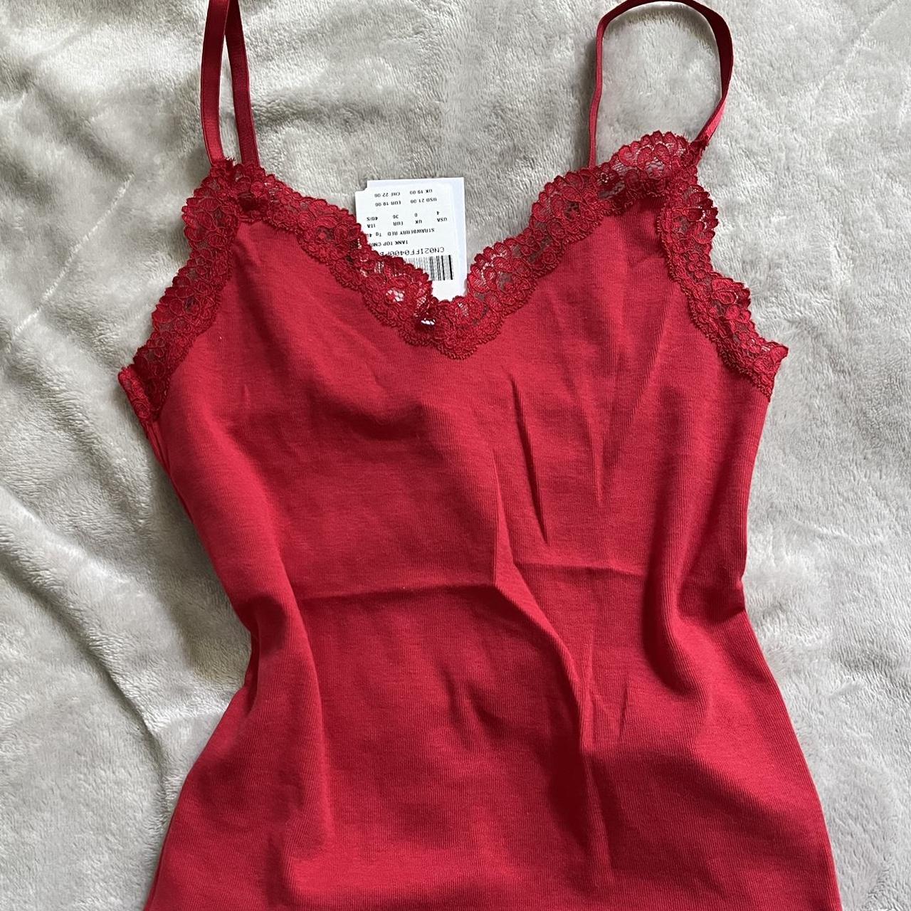 Subdued lace trim cami Lace trim cami top from... - Depop