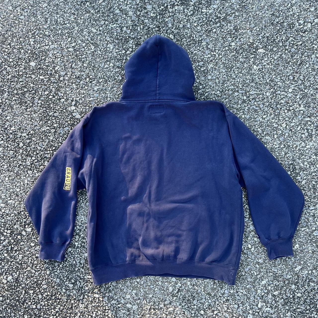 navy blue embry-riddle college hoodie y2k size large... - Depop