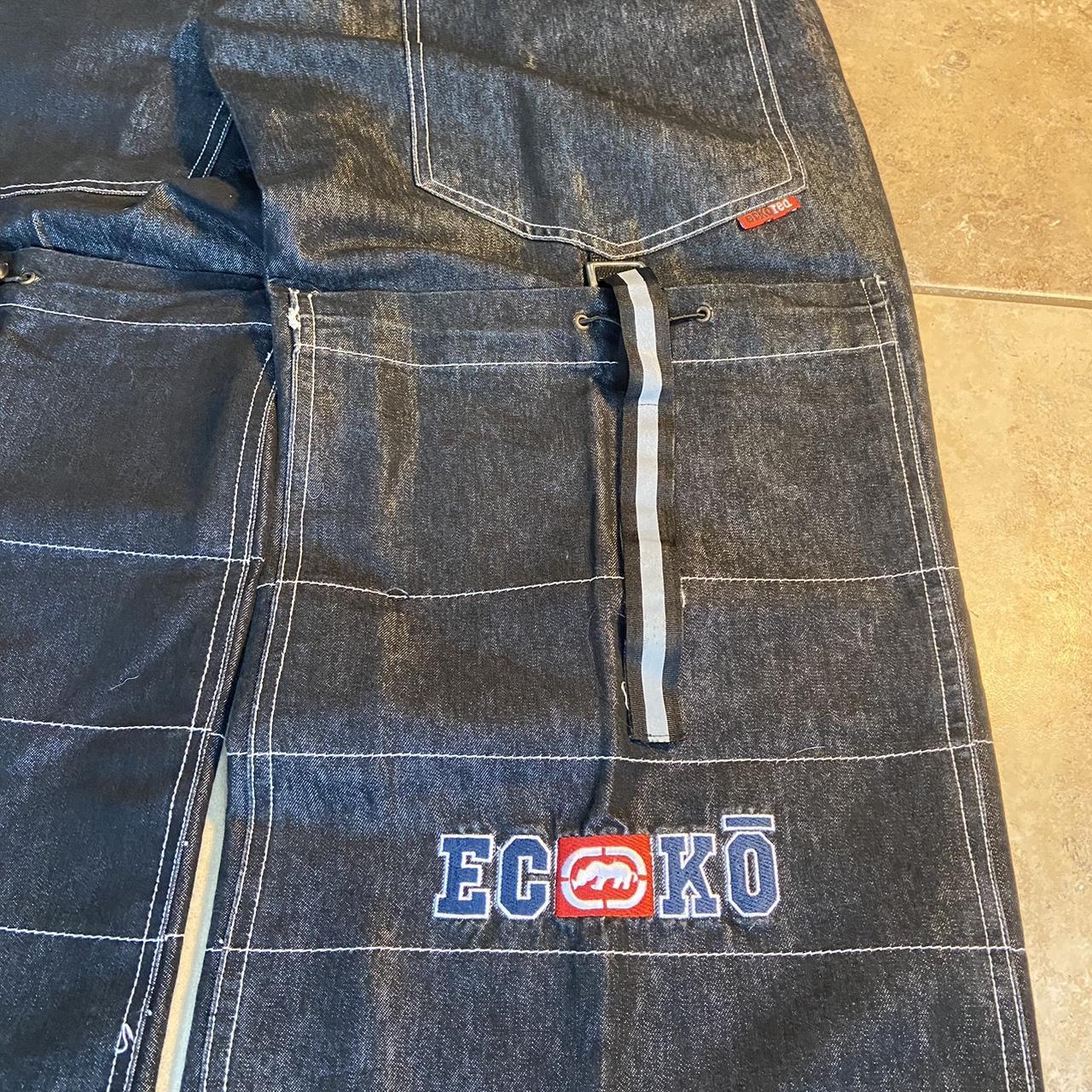 Vintage ecko unltd black jeans missing button size... - Depop