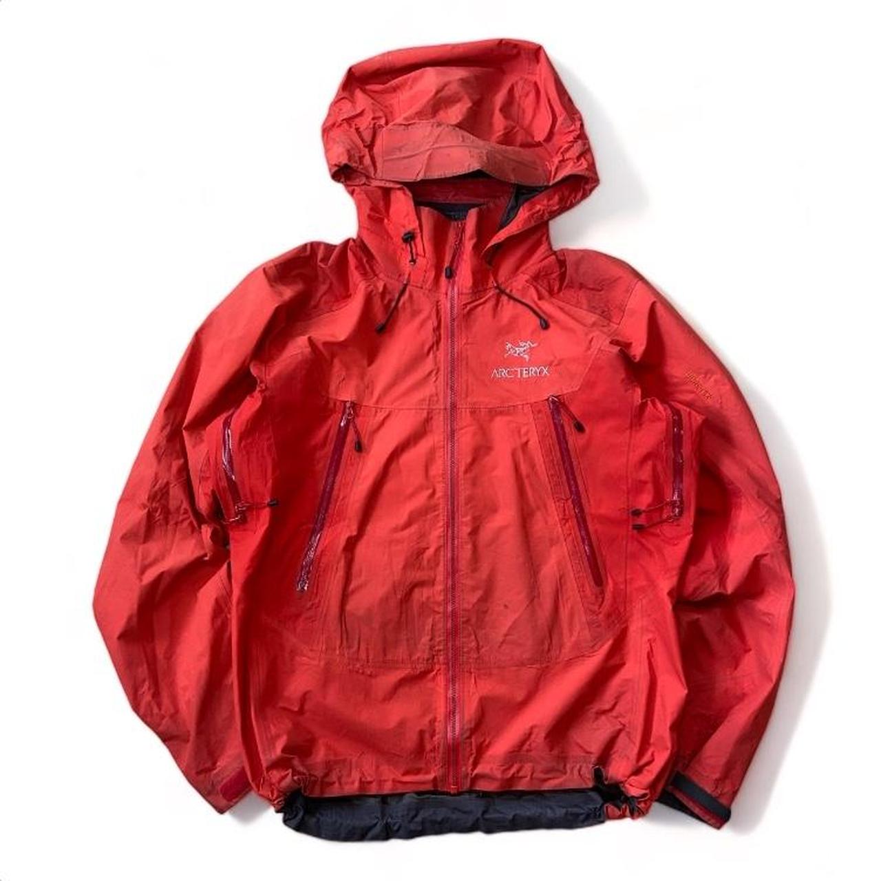 Orange/red arcteryx goretex jacket size small - Depop