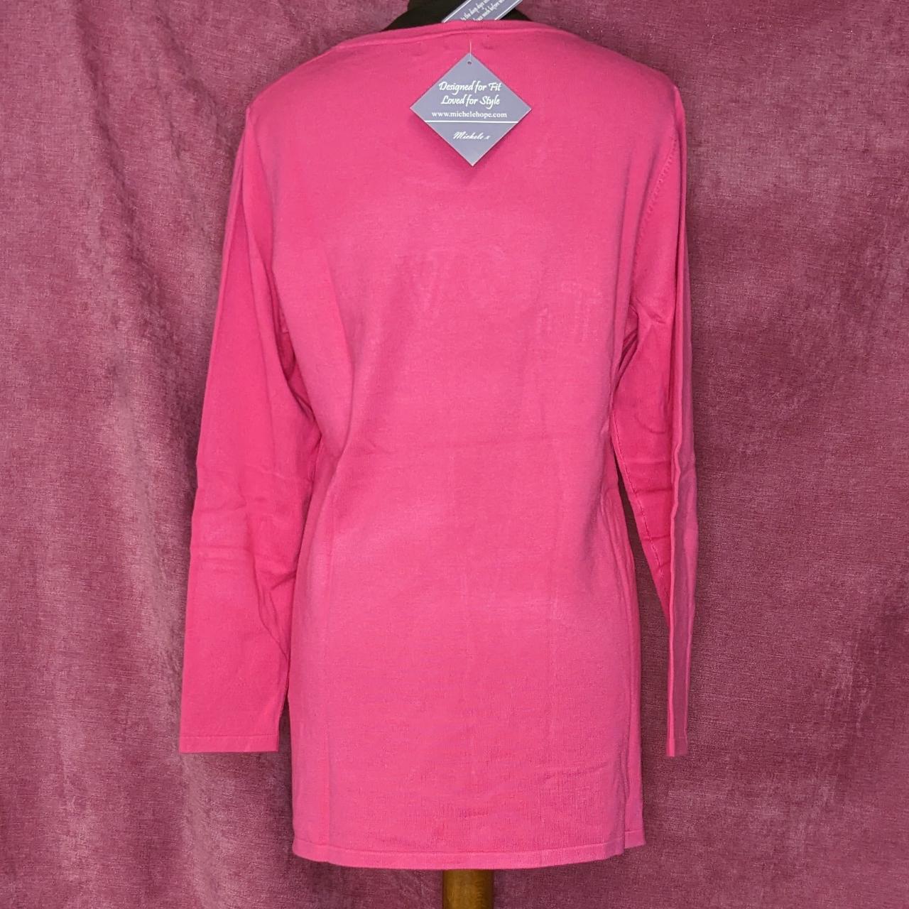 Michele Hope Pink Jumper with LOVE Rhinestone... - Depop