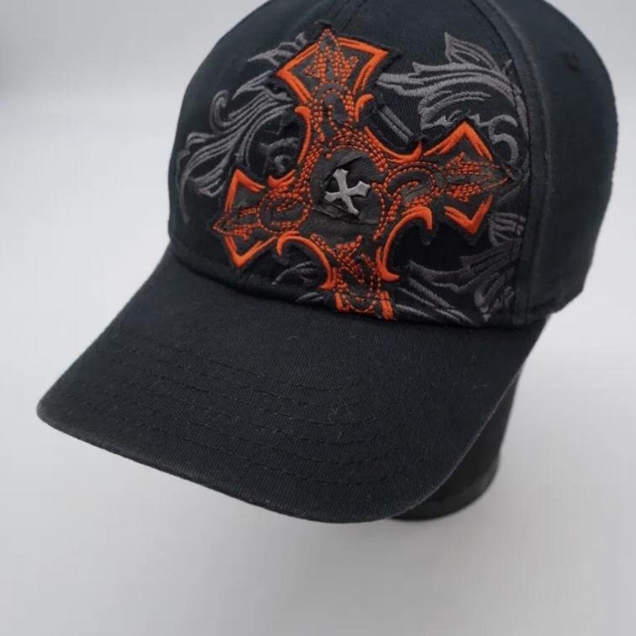 Affliction Women's Black and Red Hat | Depop