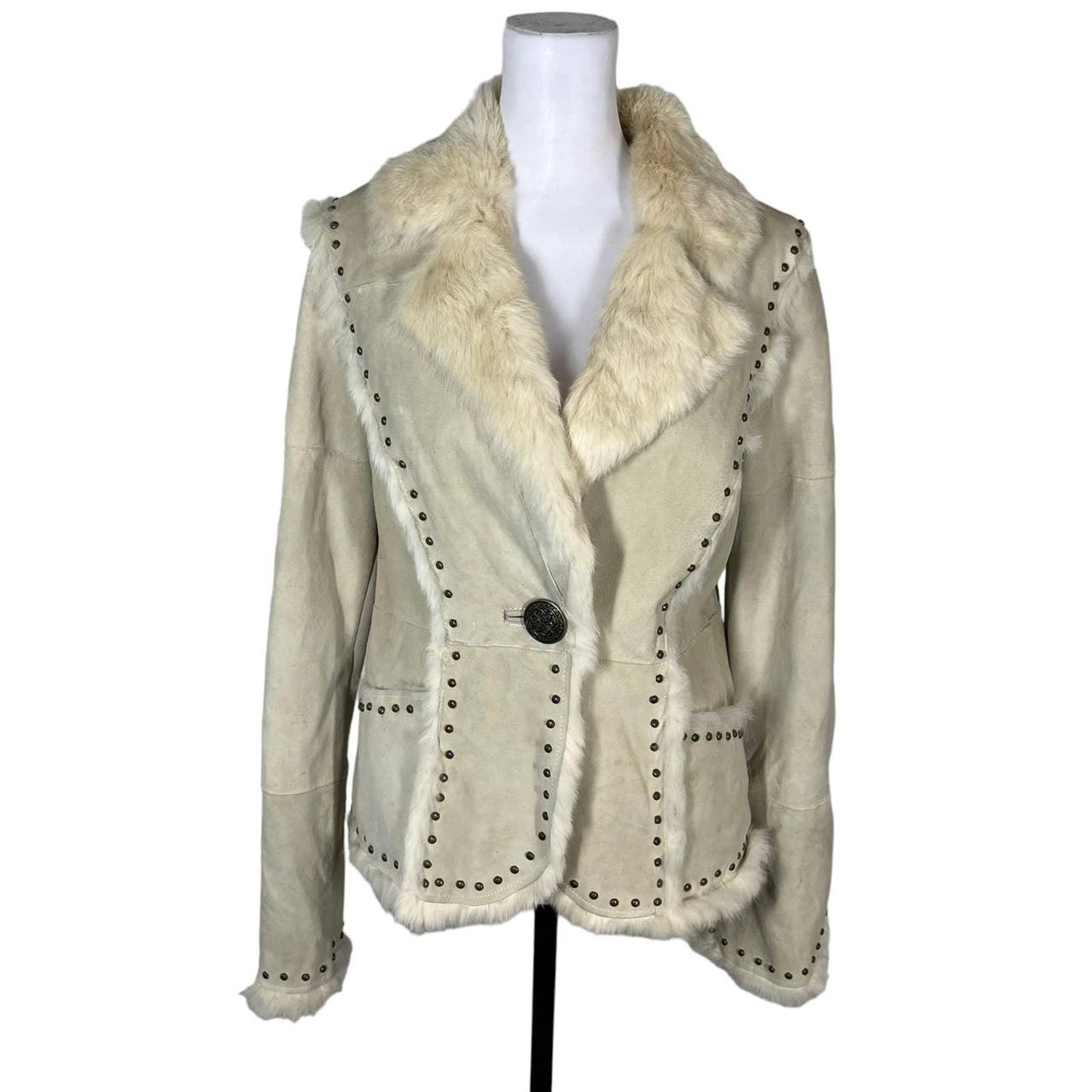 LUXE ARDEN B x Size Large x Rabbit Fur Jacket y2k... - Depop