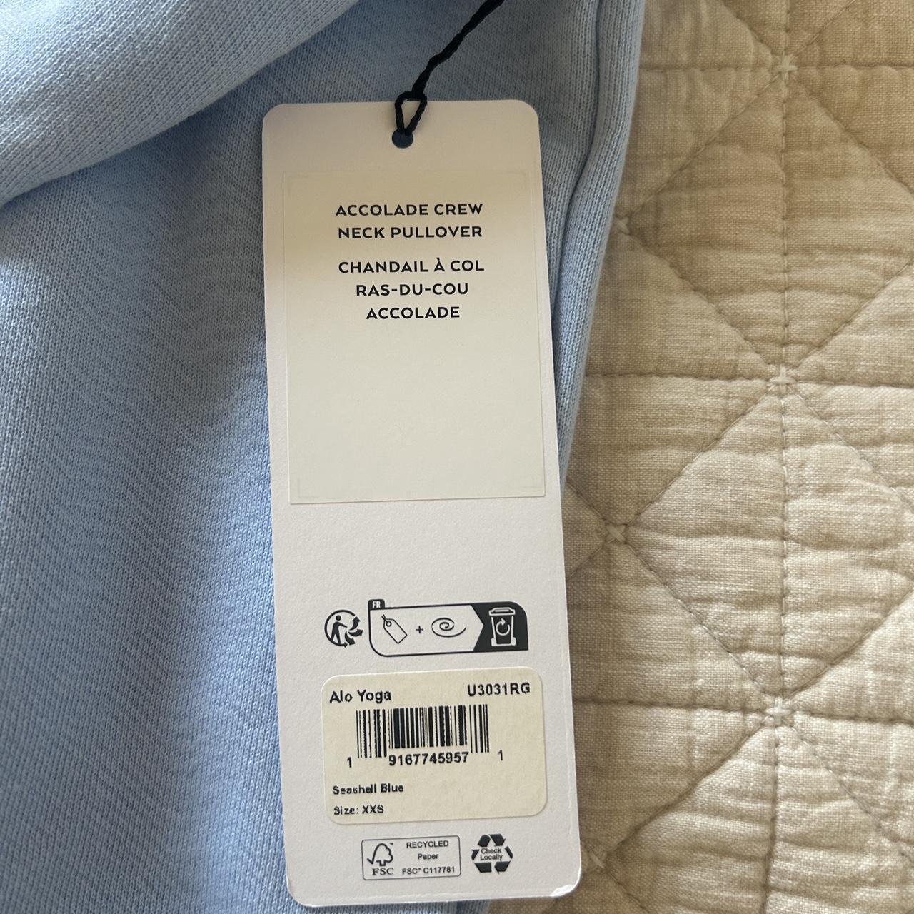 Alo accolade crewneck sweatshirt Seashell Blue Xxs... - Depop